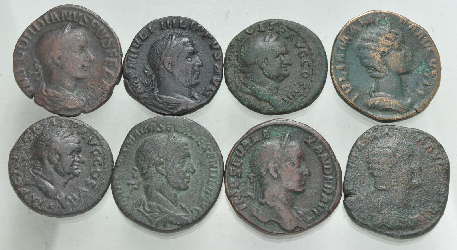 ROMAN. Imperial. Lot of eight (8) Æ Sestertii and Asses. | Classical ...