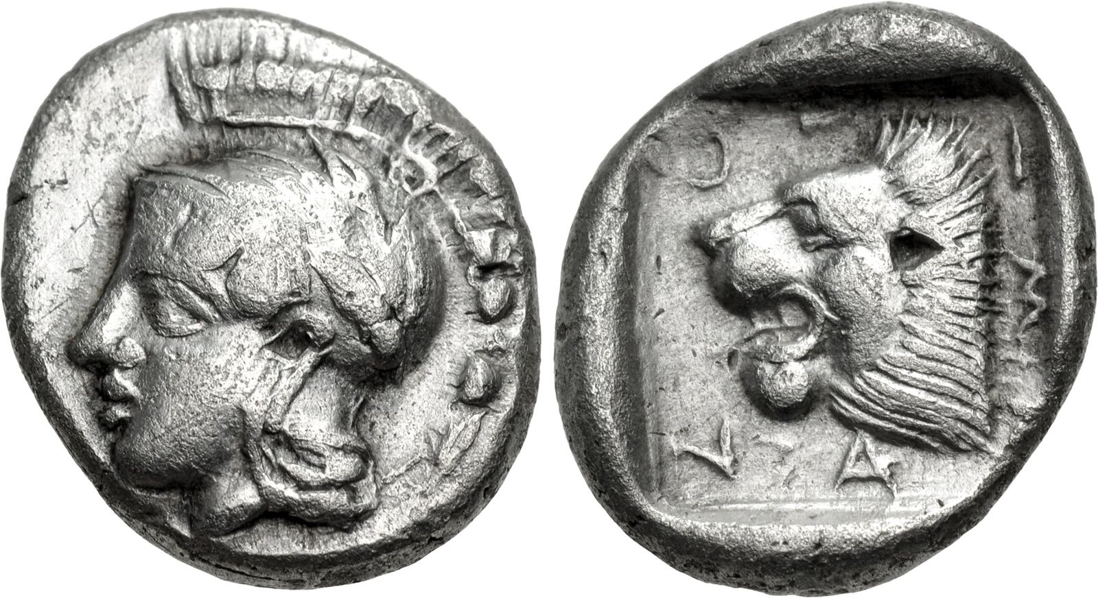 TROAS, Assos. Circa 405-360 BC. AR Hemidrachm (11.5mm, 1.78 g, 12h ...