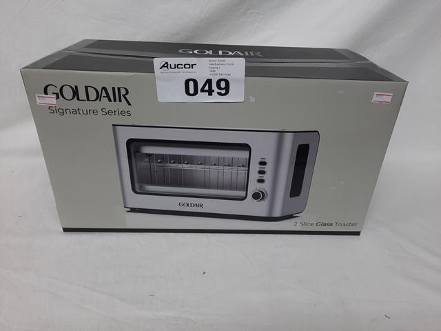 GOLDAIR 2 SLICE STAINLESS STEEL TOASTER WITH GLASS WINDOW - GTT-2000 ...