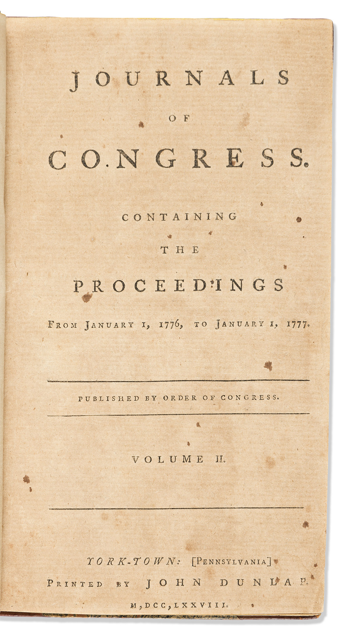 (AMERICAN REVOLUTION--1776.) Journals of Congress, Containing the ...