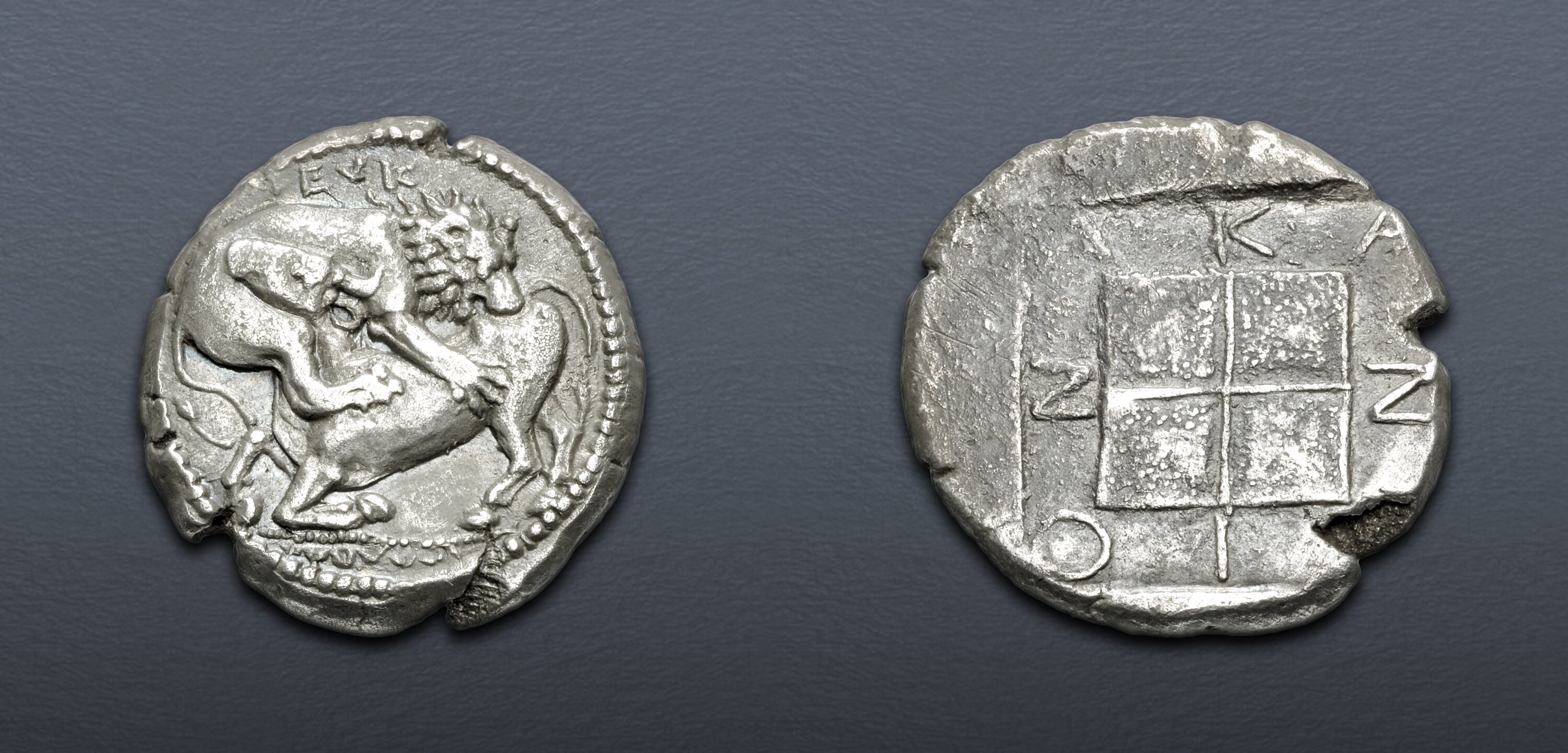 MACEDON, Akanthos. Circa 430-390 BC. AR Tetradrachm (23.5mm, 13.69 g ...