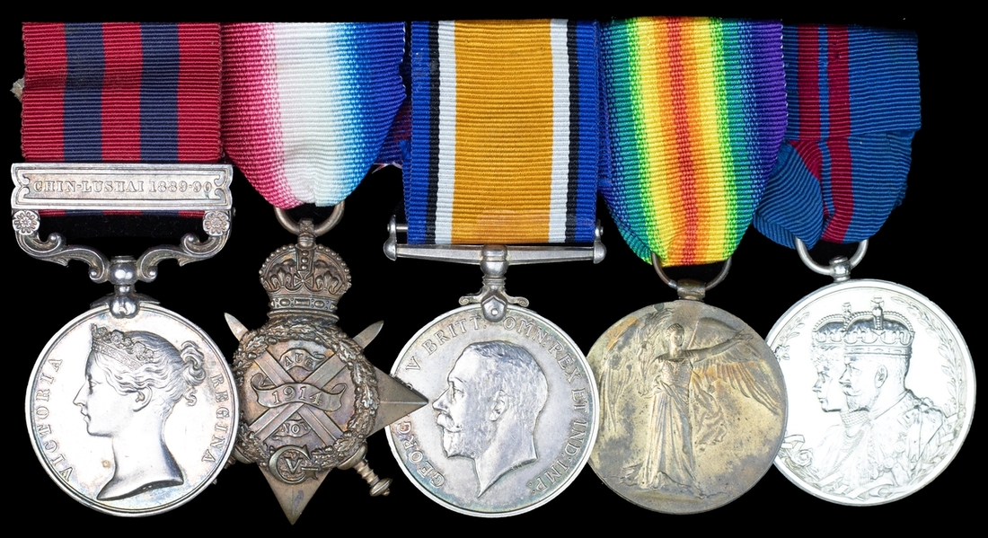 The campaign group of five awarded to Colonel A. L. Phillips, Indian ...