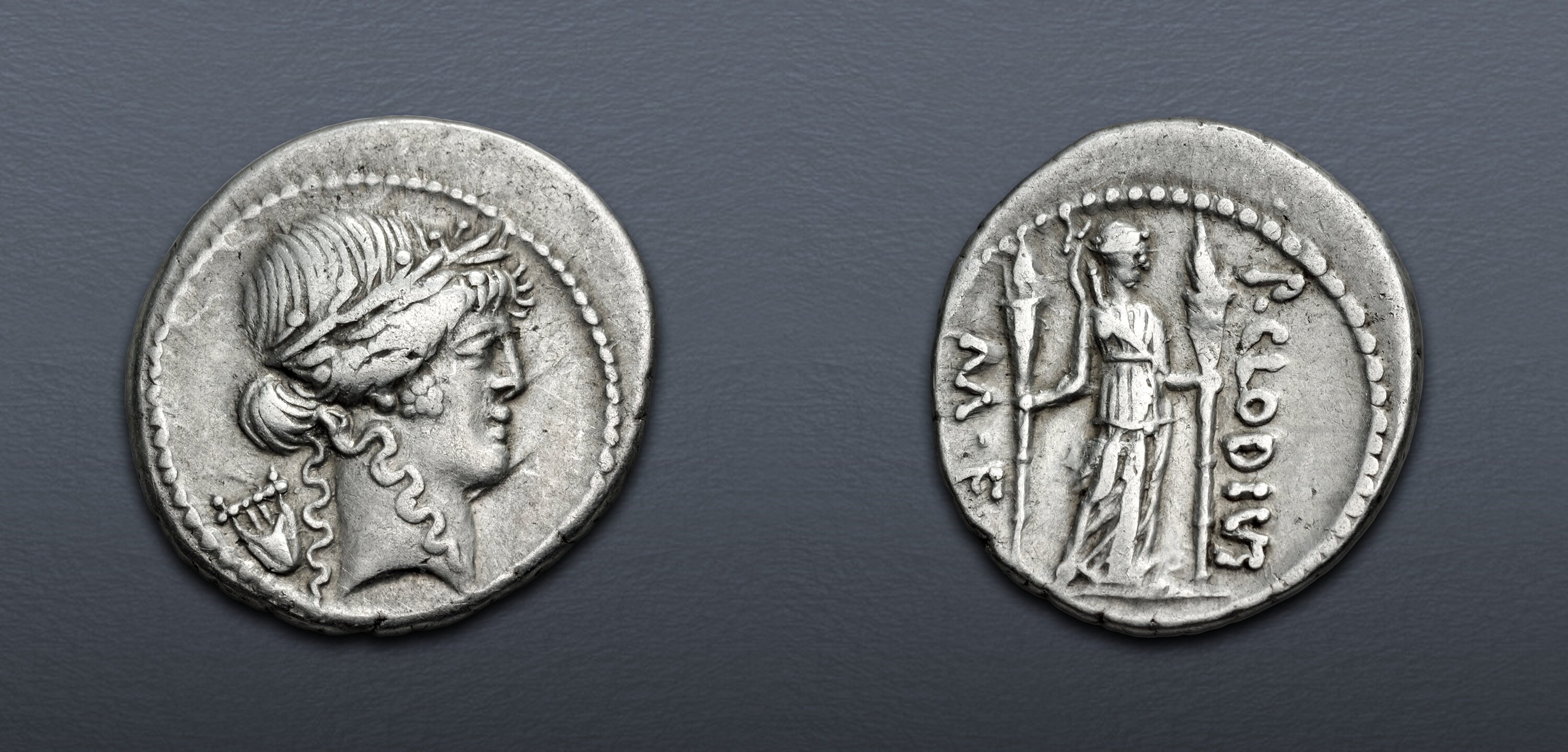 Moneyer issues of Imperatorial Rome. P. Clodius M.f. Turrinus. 42 BC ...