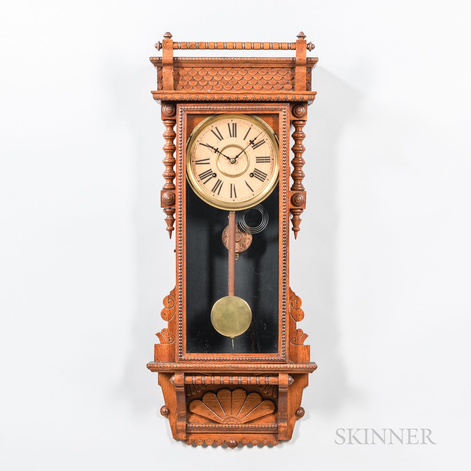 William L. Gilbert Oak "Newport" Wall Clock | Barnebys