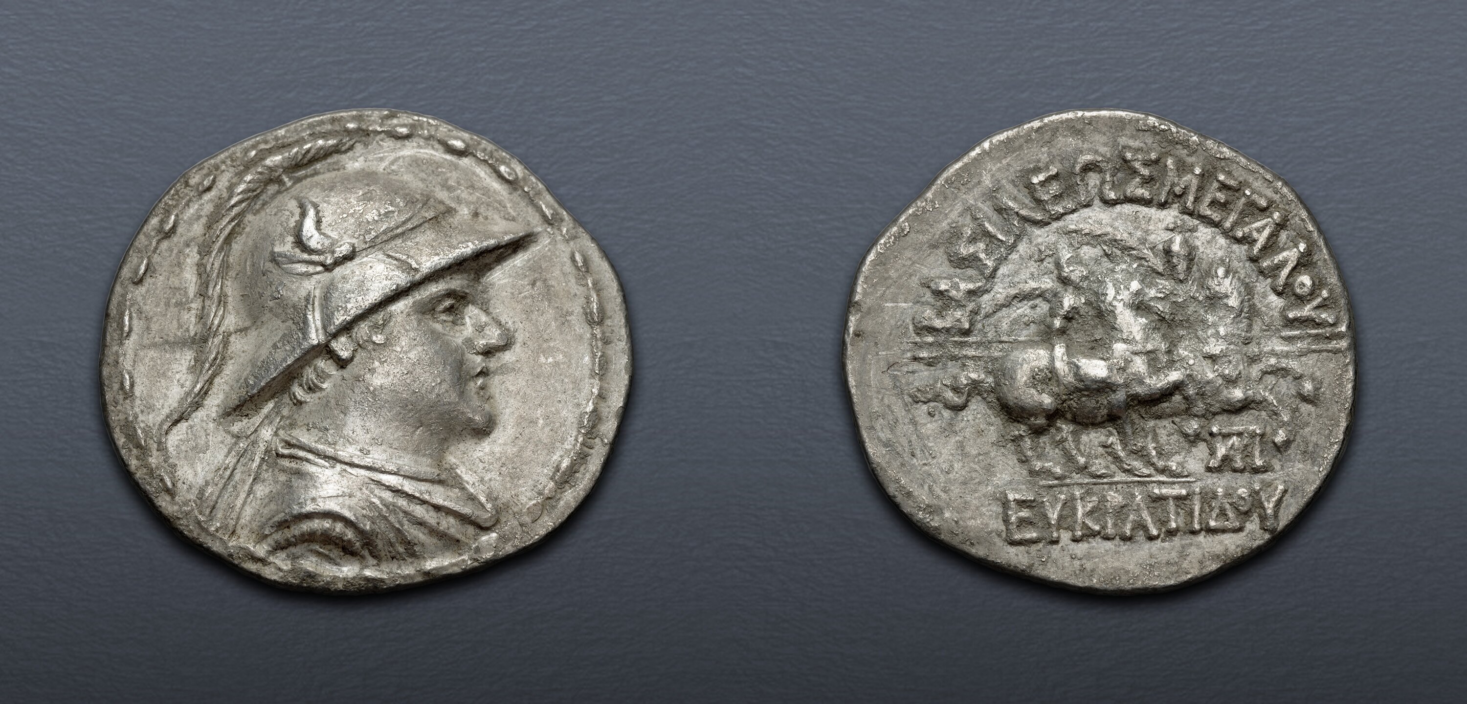 BAKTRIA, Greco-Baktrian Kingdom. Eukratides I Megas. Circa 170-145 BC ...