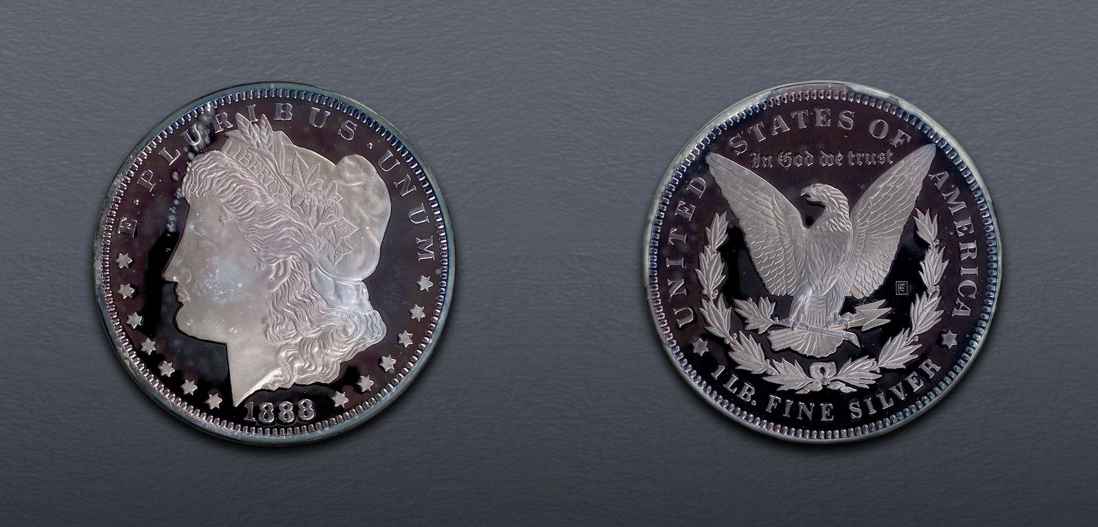 One Troy Pound .999 Fine Silver Round 1888 Morgan Dollar . Cameo Proof ...