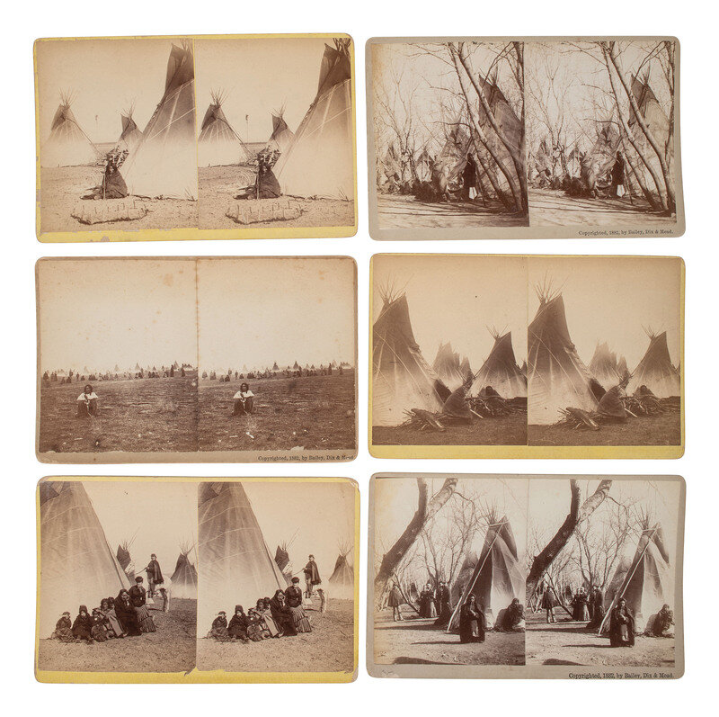 A group of 11 stereoviews documenting Sitting Bull\'s internment at ...