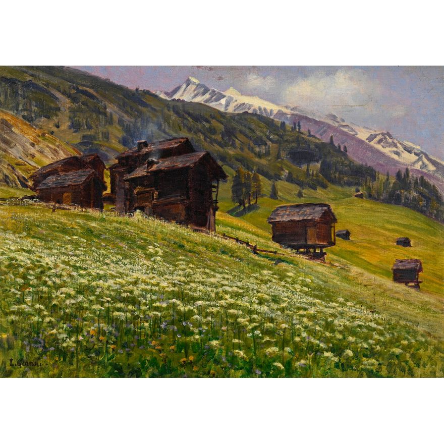 Louis Camille Gianoli (1868-1957), Paysage du Val d'Hérens au-dessus de ...