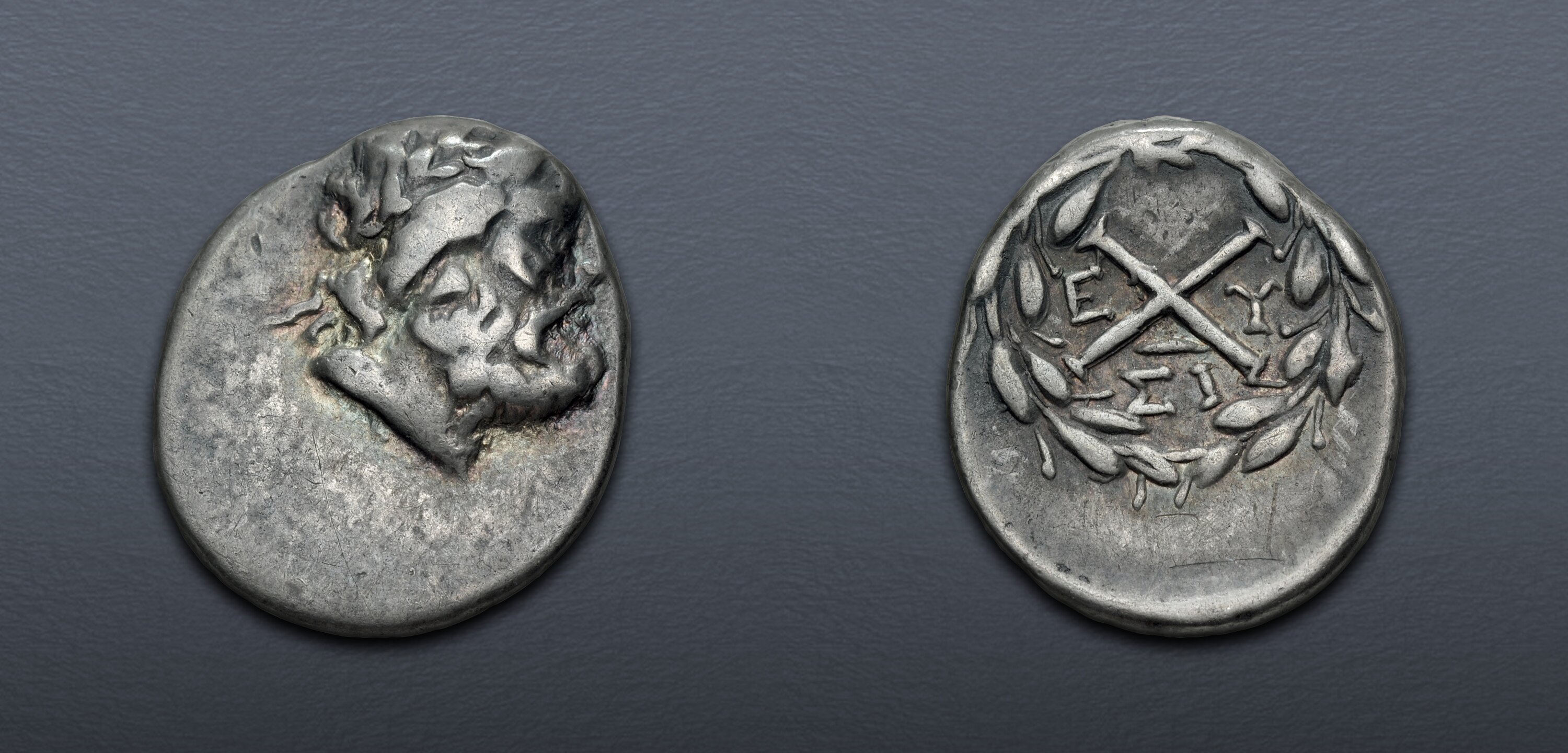 ACHAIA, Achaian League. Sikyon. Circa 195-188 BC. AR Triobol ...