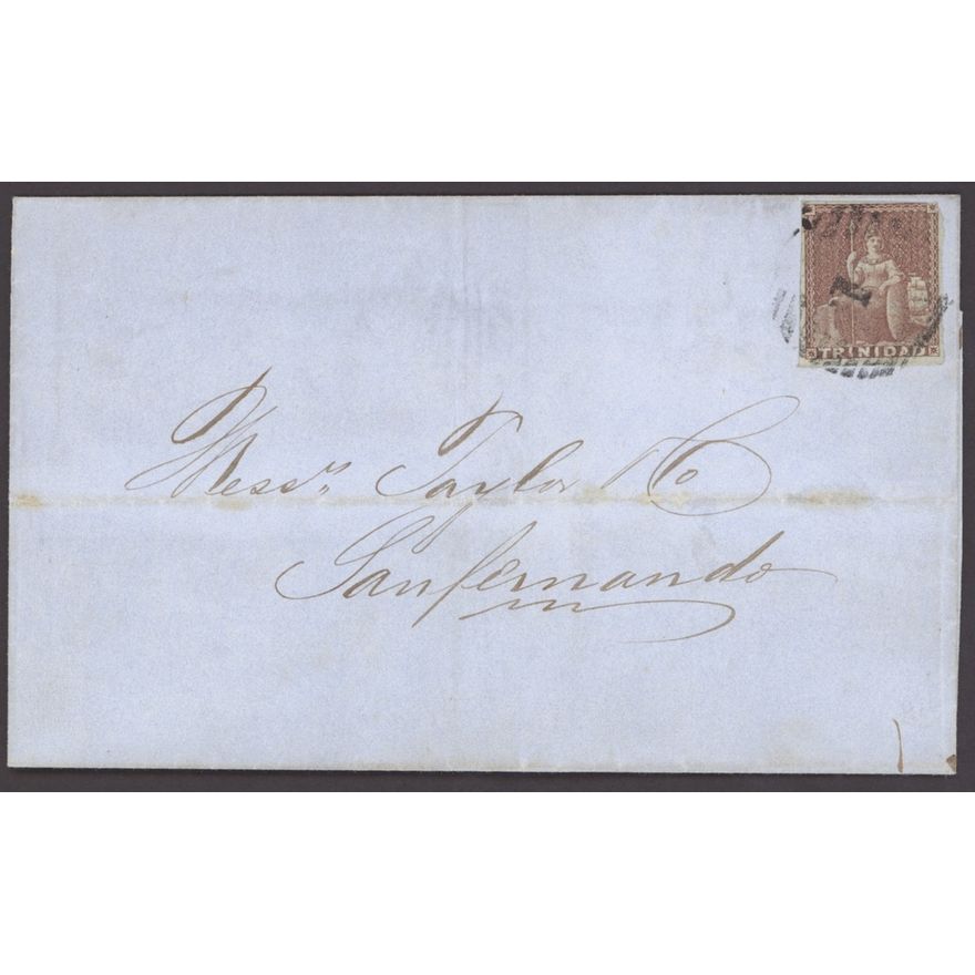 Trinidad 1851-56 Britannia Issue, Imperforate, Blued Paper Covers 1851 ...
