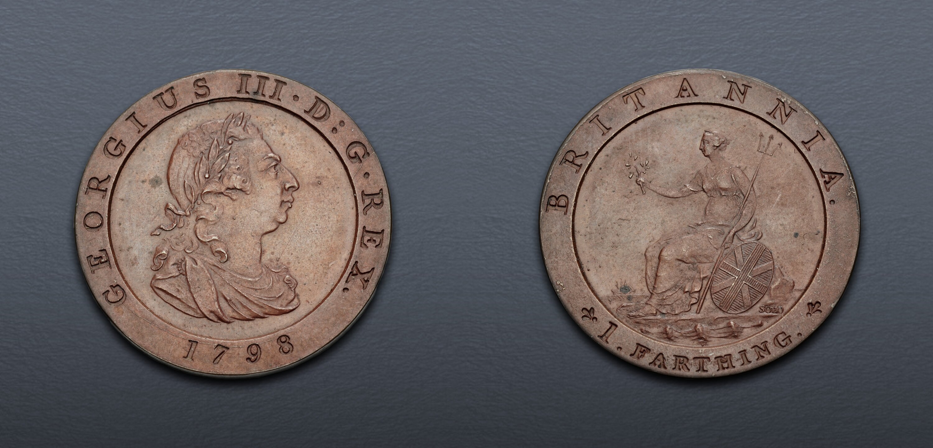 HANOVER. George III. 1760-1820. Bronzed CU Farthing (25mm, 6.09 g, 6h ...