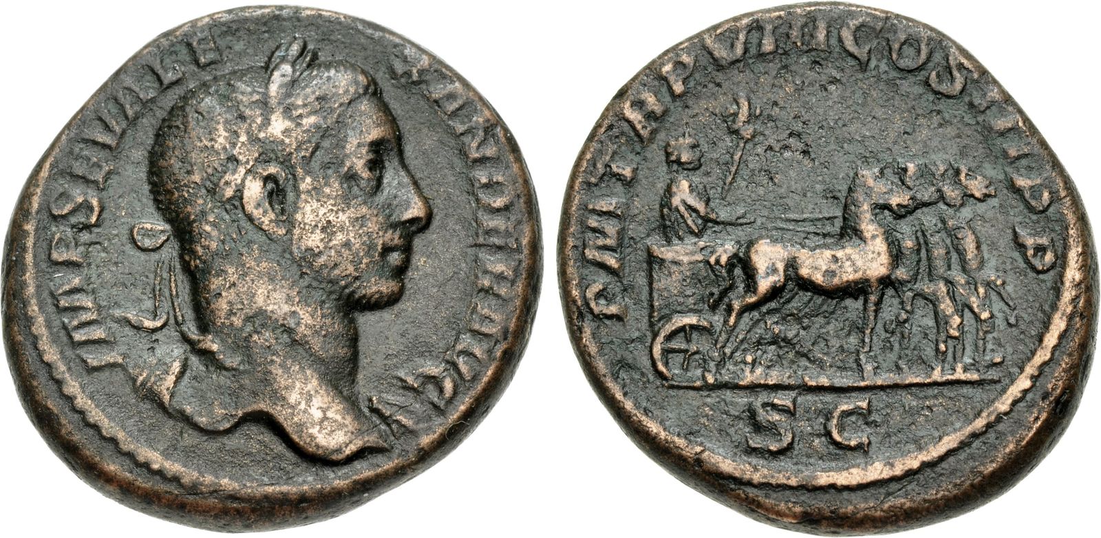 Severus Alexander. AD 222-235. Æ As (25mm, 11.91 g, 12h). Rome mint ...