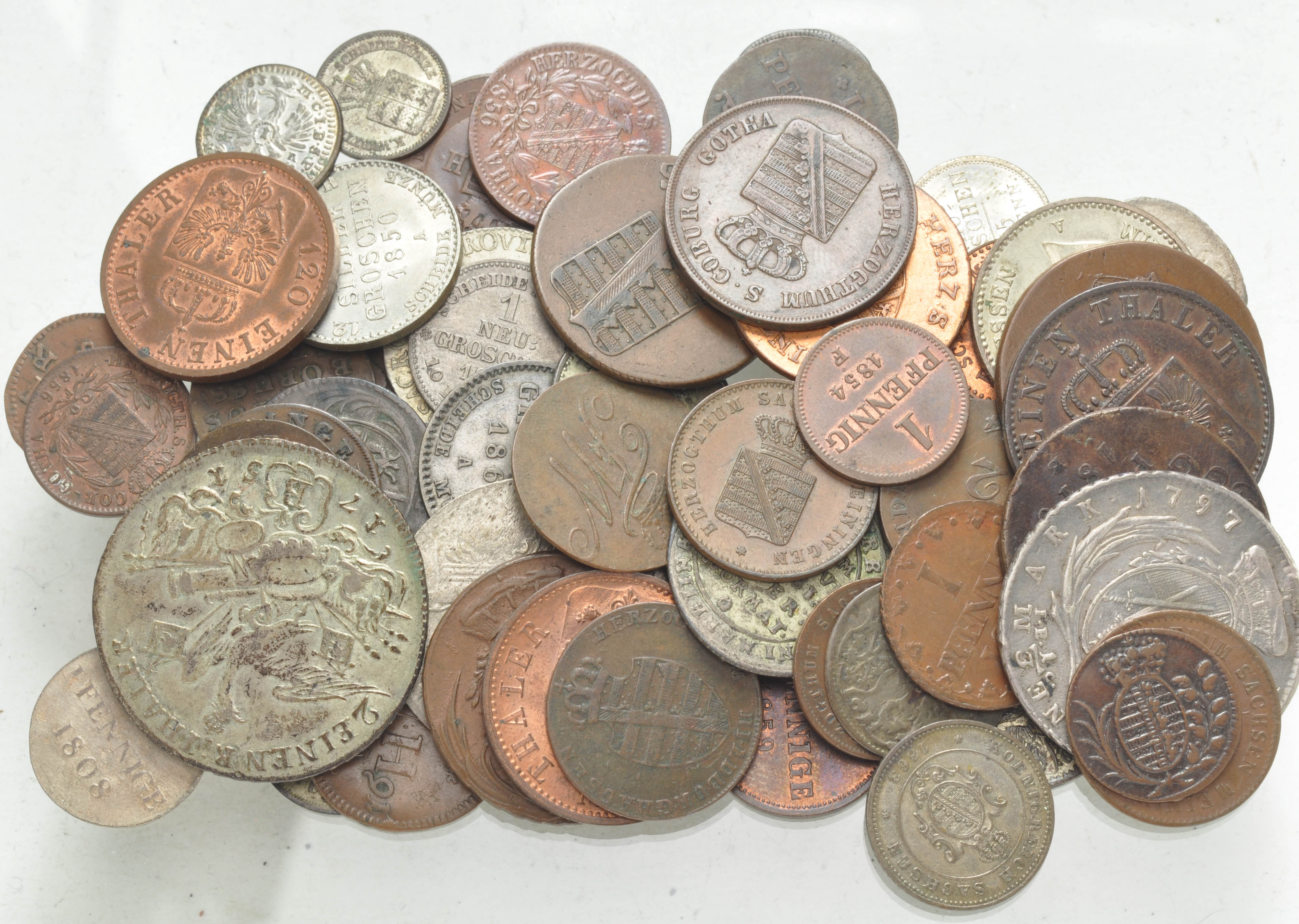 WORLD. Germany. Lot of sixty-eight (68) silver, billon, and bronze ...
