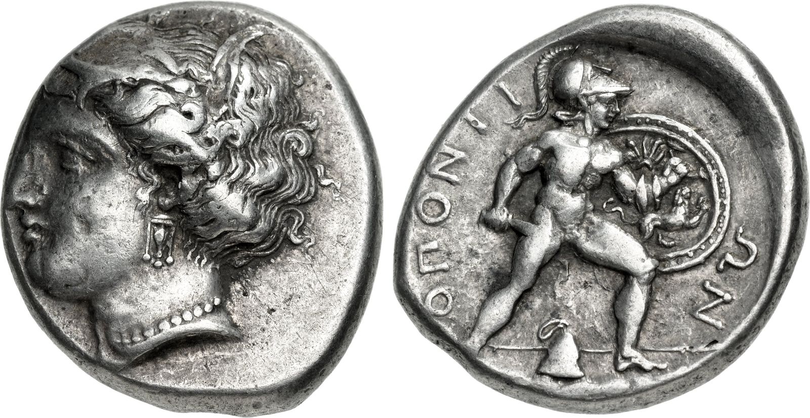 LOKRIS, Lokri Opuntii. Circa 360-350 BC. AR Stater (21mm, 12.19 g, 11h ...