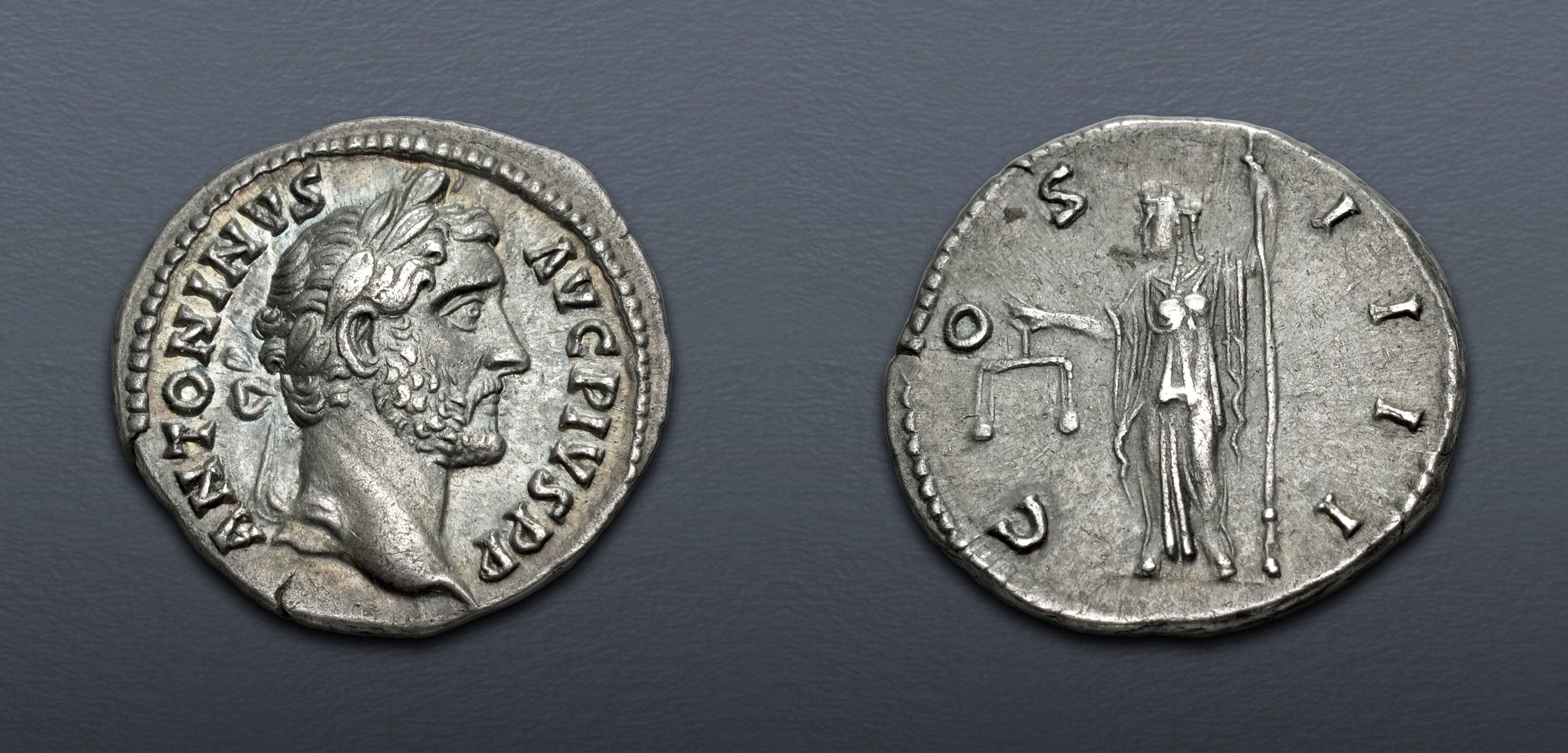 Antoninus Pius. AD 138-161. AR Denarius (17.5mm, 3.23 g, 6h). Rome mint ...