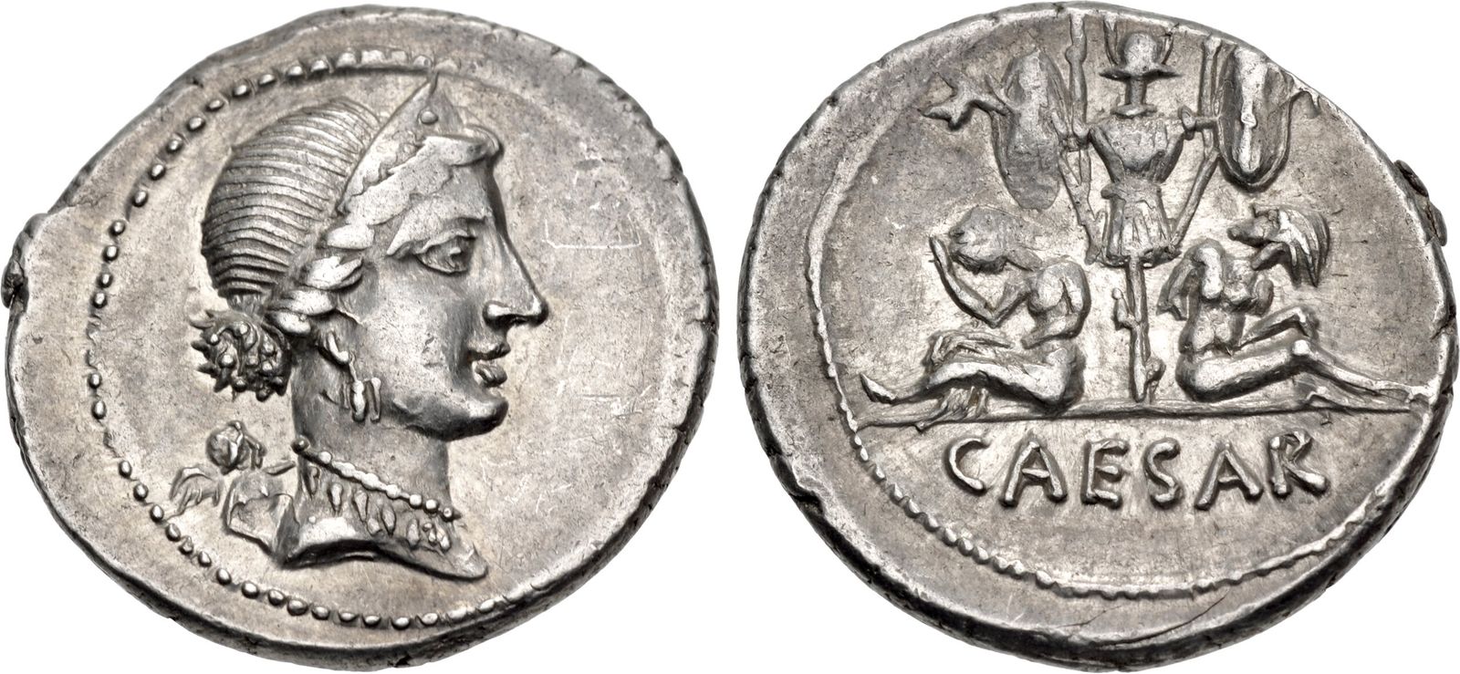 The Caesarians. Julius Caesar. Late 46-early 45 BC. AR Denarius (20mm ...