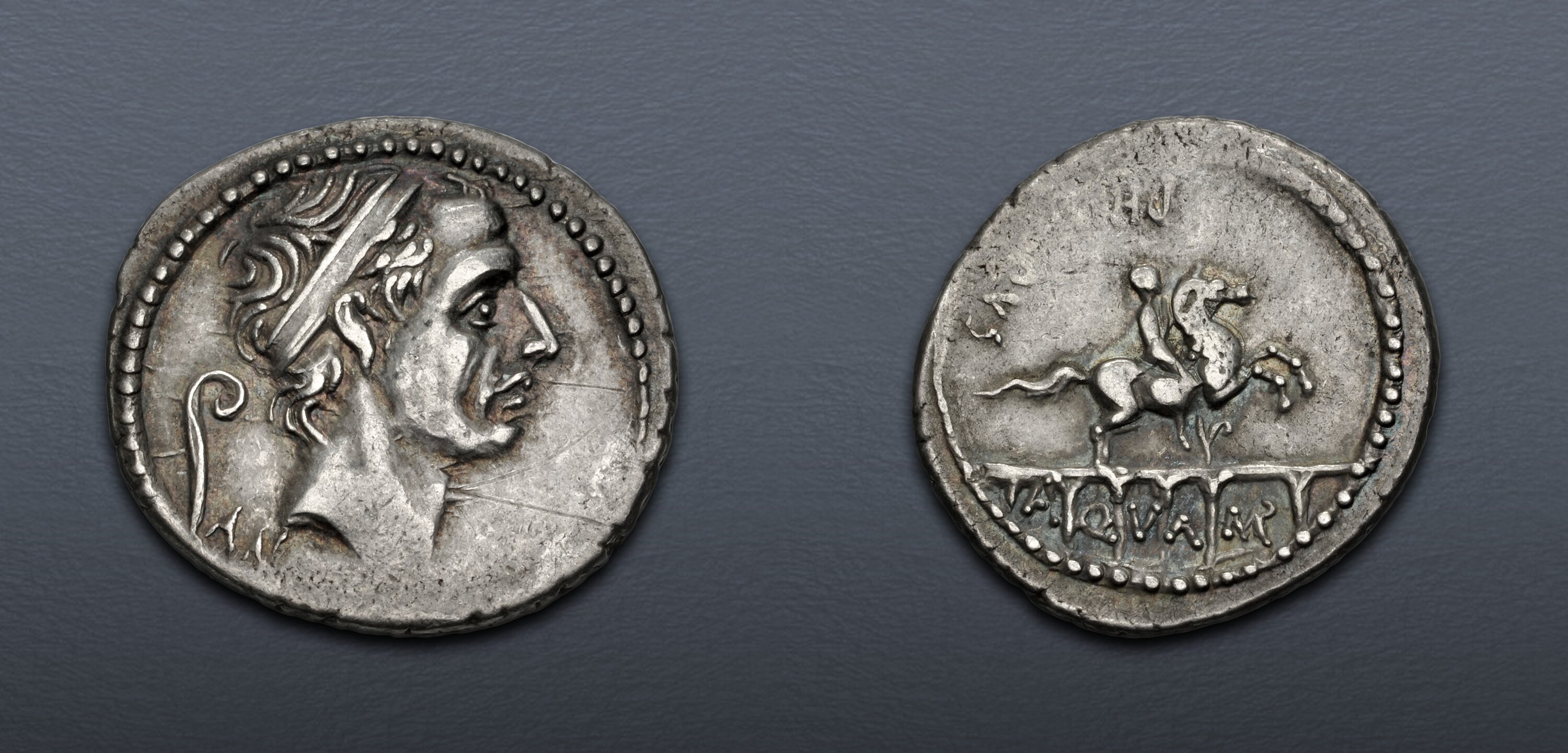 L. Marcius Philippus. 57 BC. AR Denarius (19mm, 3.44 g, 8h). Rome mint ...