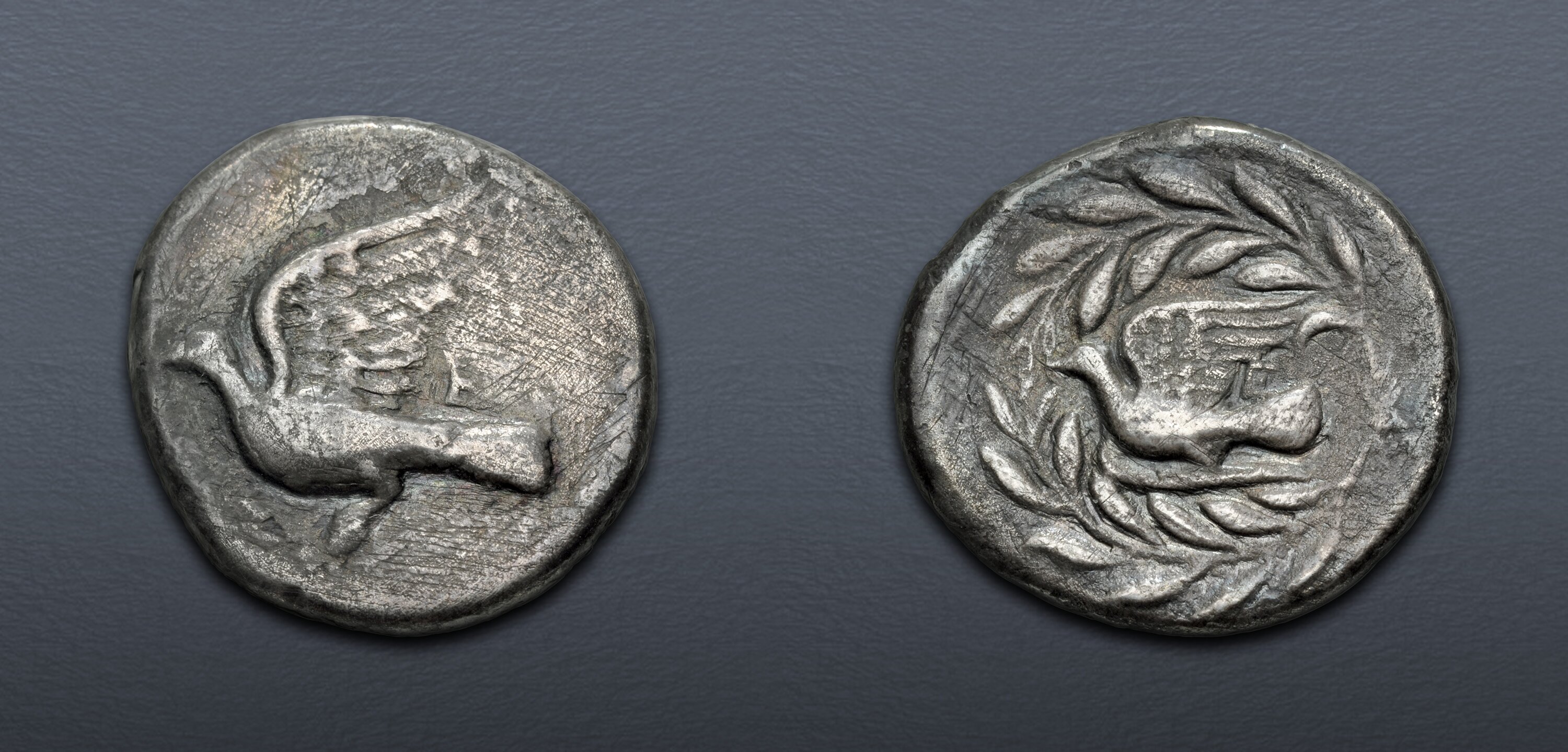 SIKYONIA, Sikyon. Circa 340-335 BC. AR Drachm (19mm, 5.46 g, 4h). VF ...