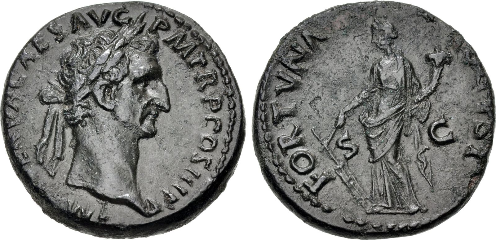 Nerva. AD 96-98. Æ As (27mm, 11.23 g, 6h). Rome mint. Struck AD 97 ...