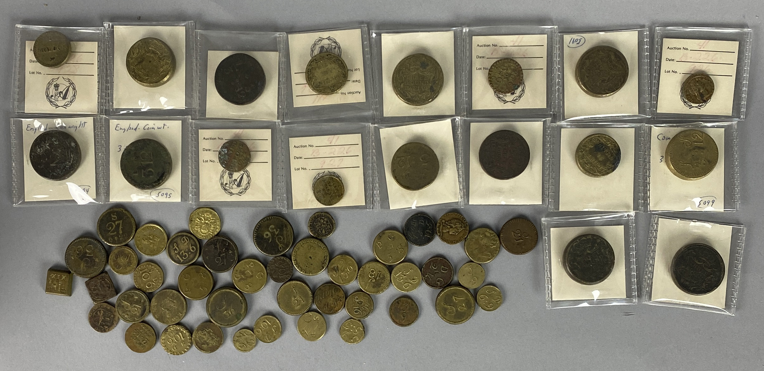 BRITISH. Miscellaneous. Lot of sixty (60) coin weights. | Classical ...