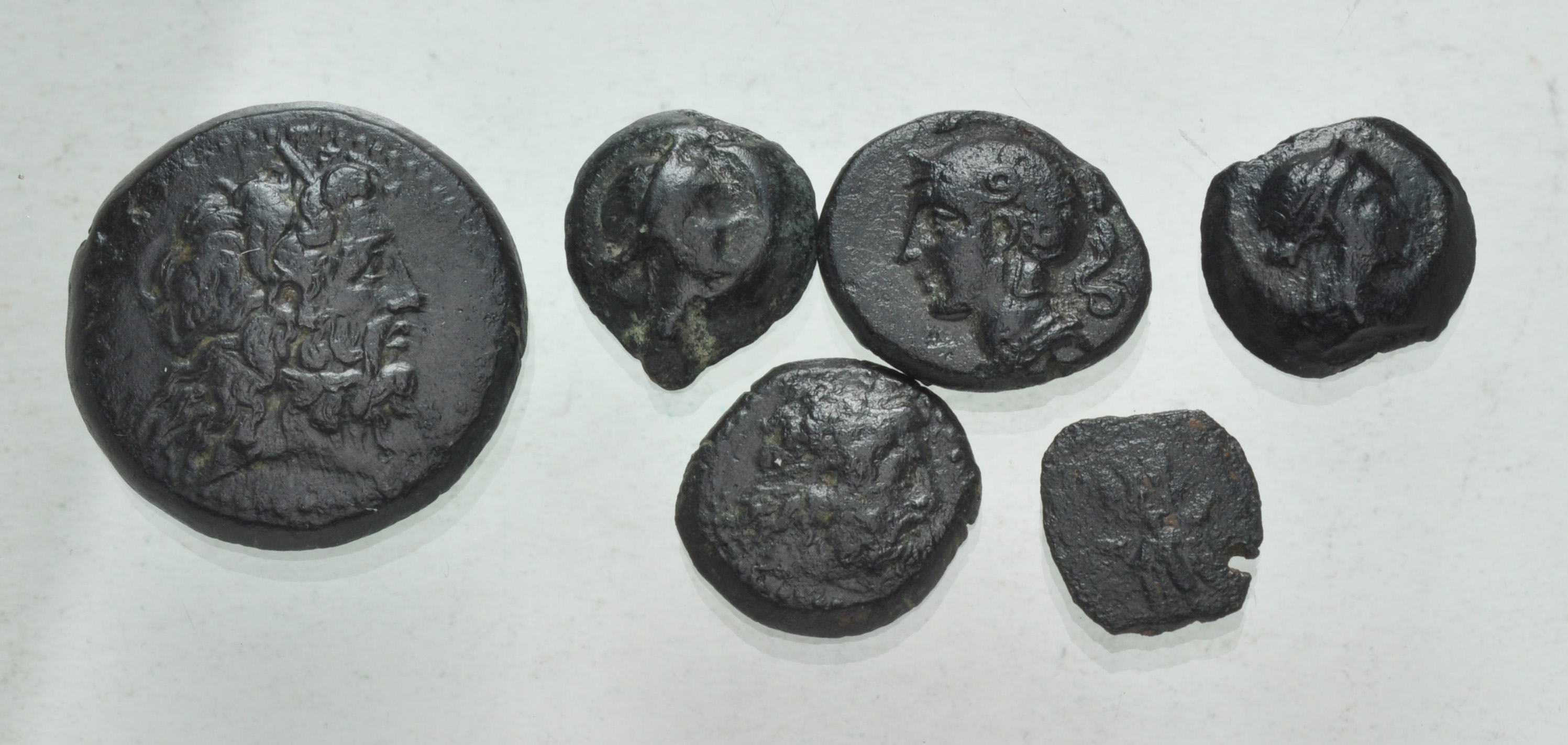 GREEK. Egypt & North Africa. Lot of six (6) mostly Ptolemaic bronze ...