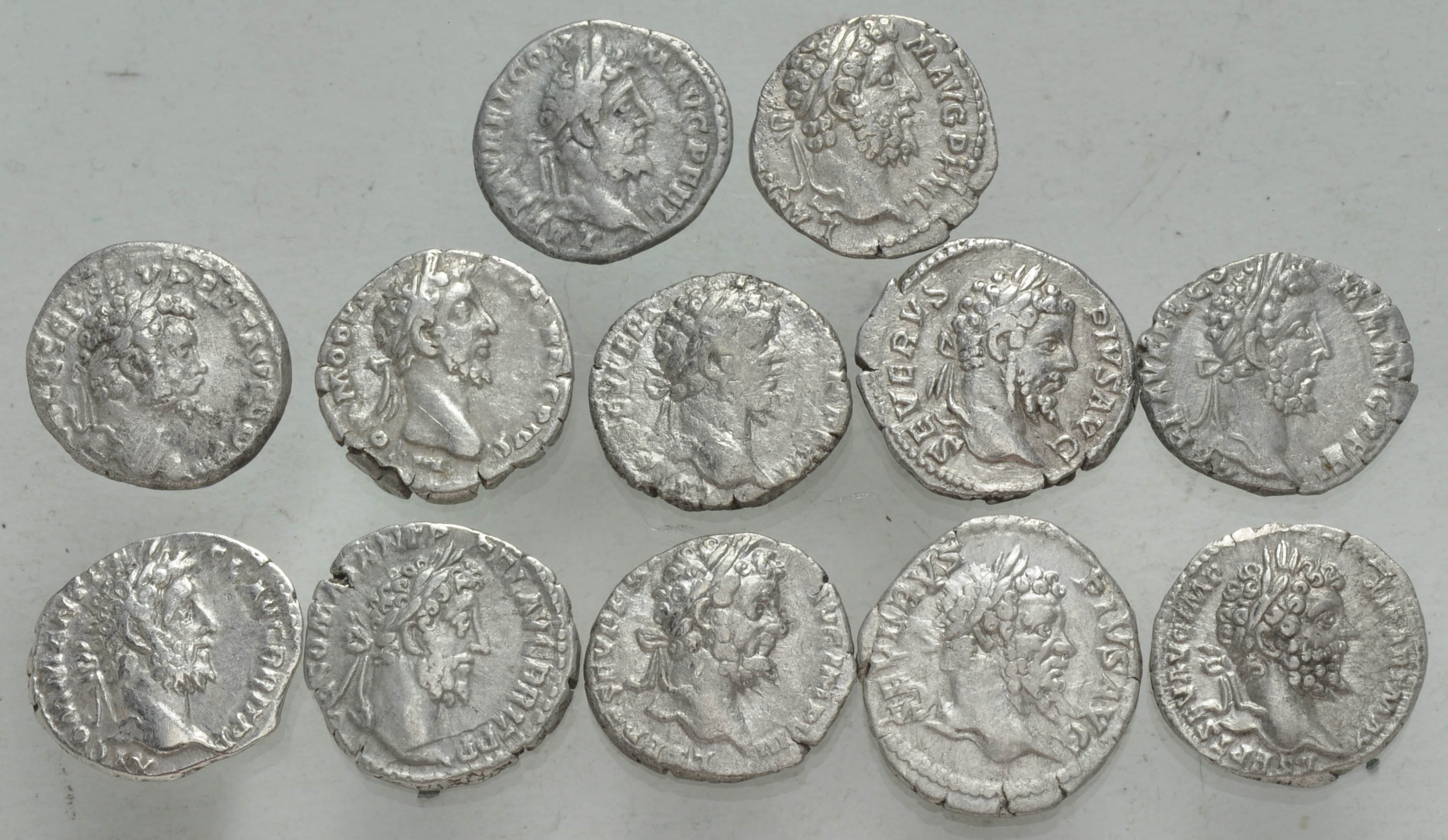 ROMAN. Imperial. Lot of twelve (12) 2nd-3rd Centuries AR Denarii ...