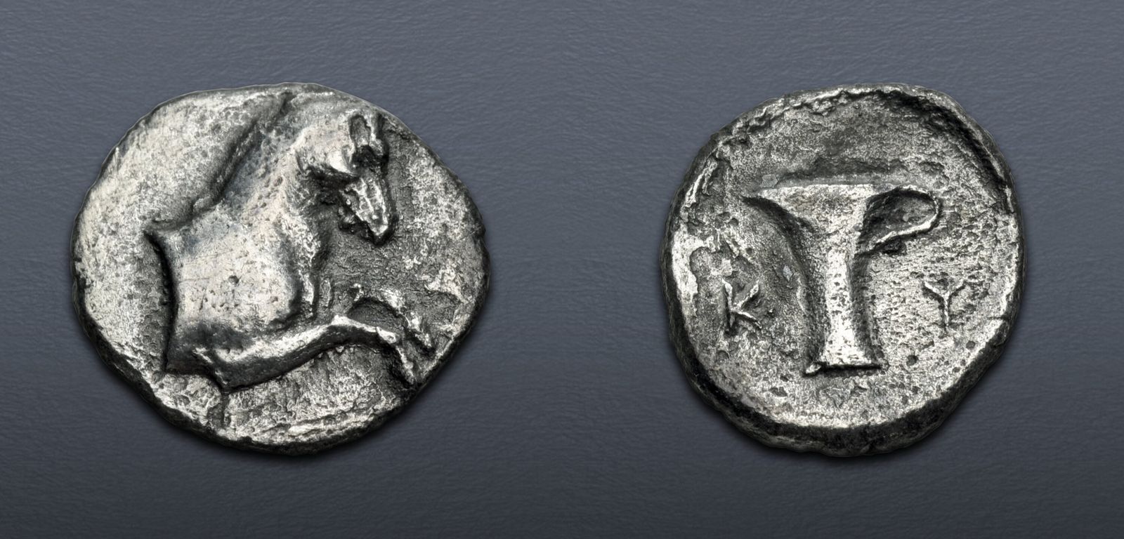 AEOLIS, Kyme. Circa 350-300 BC. AR Trihemiobol (11mm, 0.73 g, 8h ...