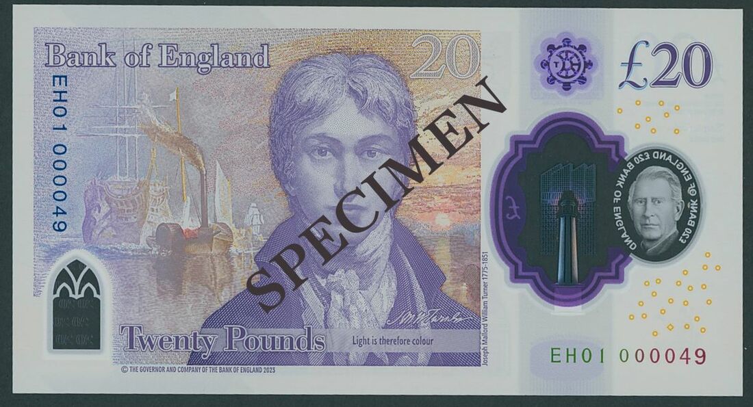Bank of England, Sarah John, polymer £20, 5 June 2024, serial number ...