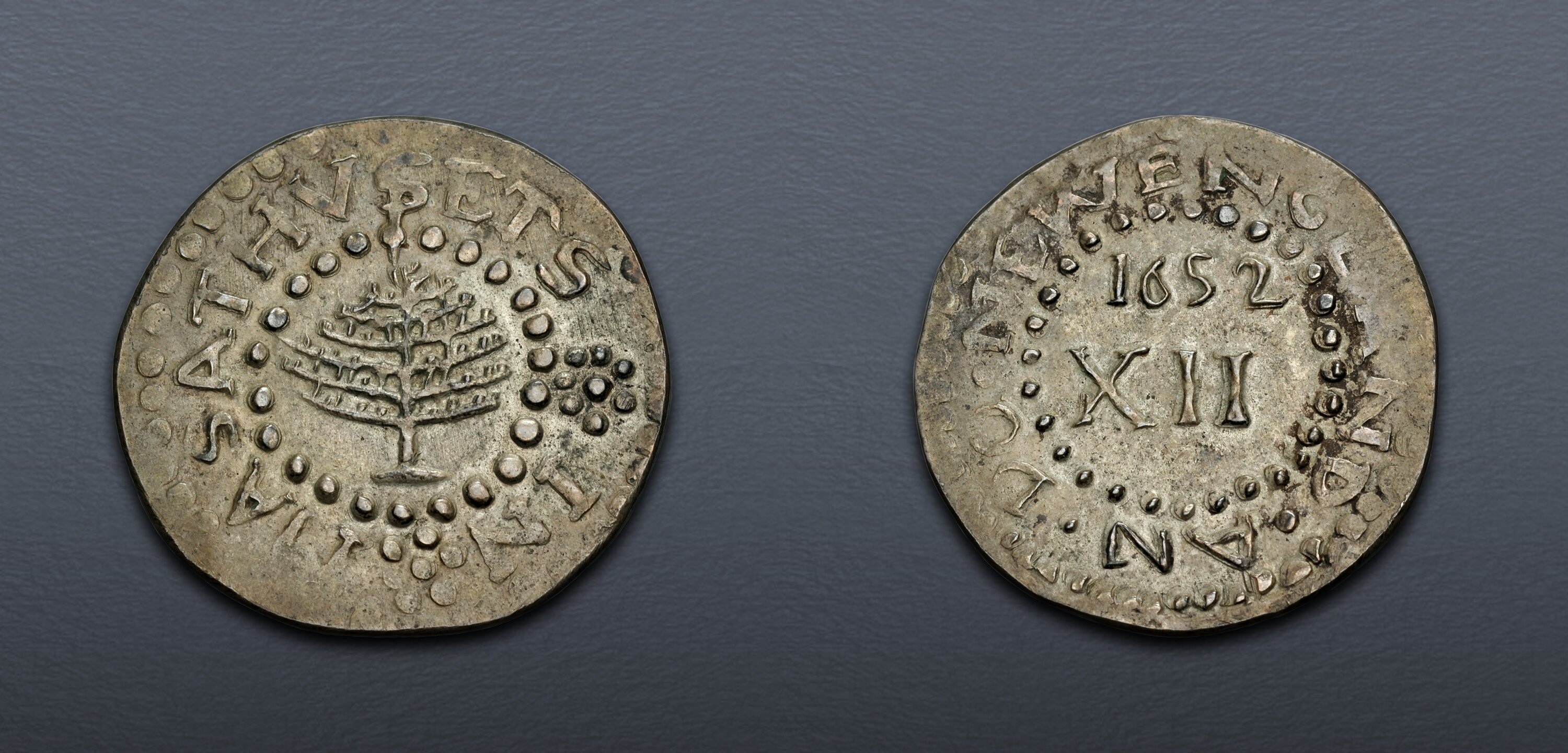 Colonial. Struck copy of a 1652 Massachusetts Pine Tree Shilling. As ...