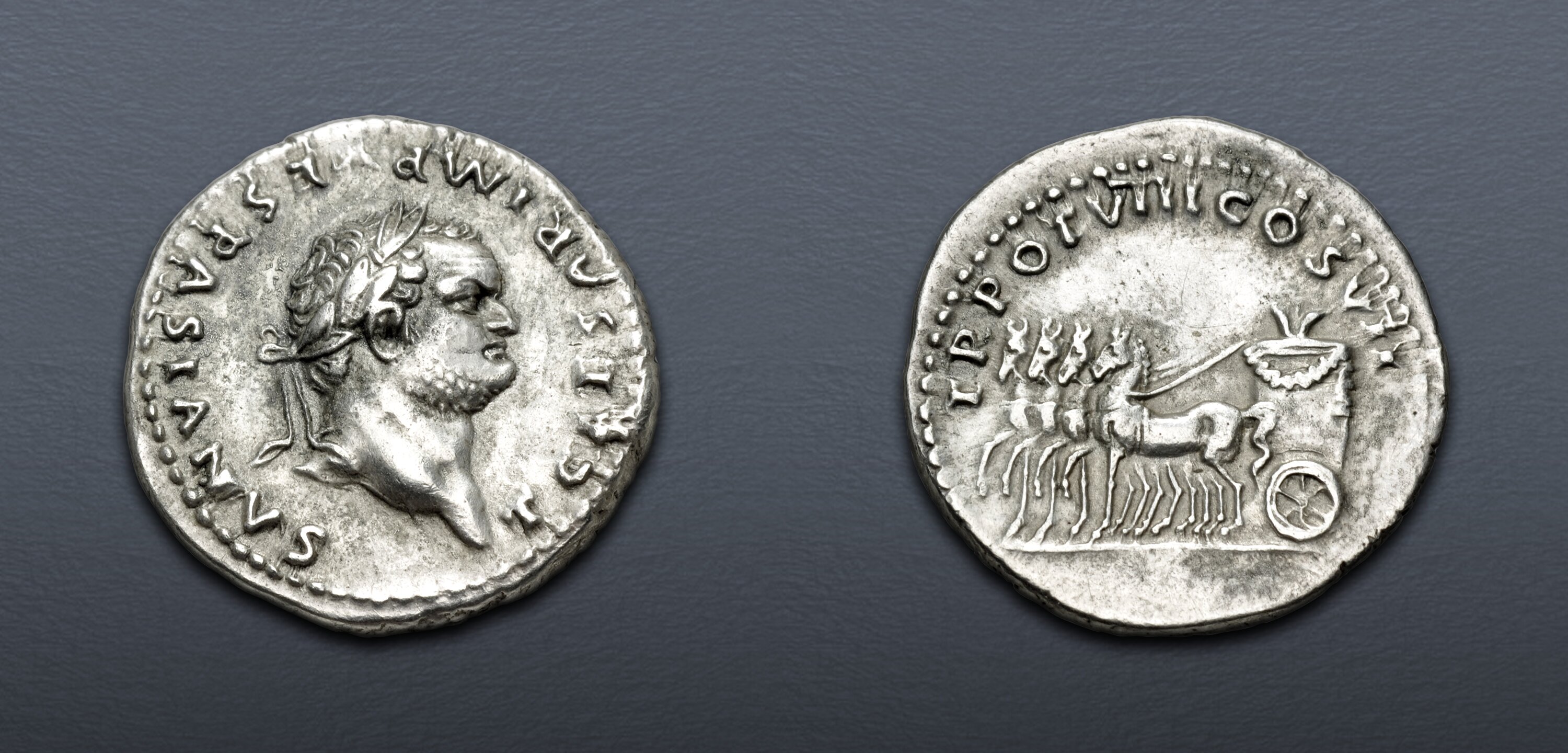 Titus. As Caesar, AD 69-79. AR Denarius (18mm, 3.41 g, 6h). Rome mint ...