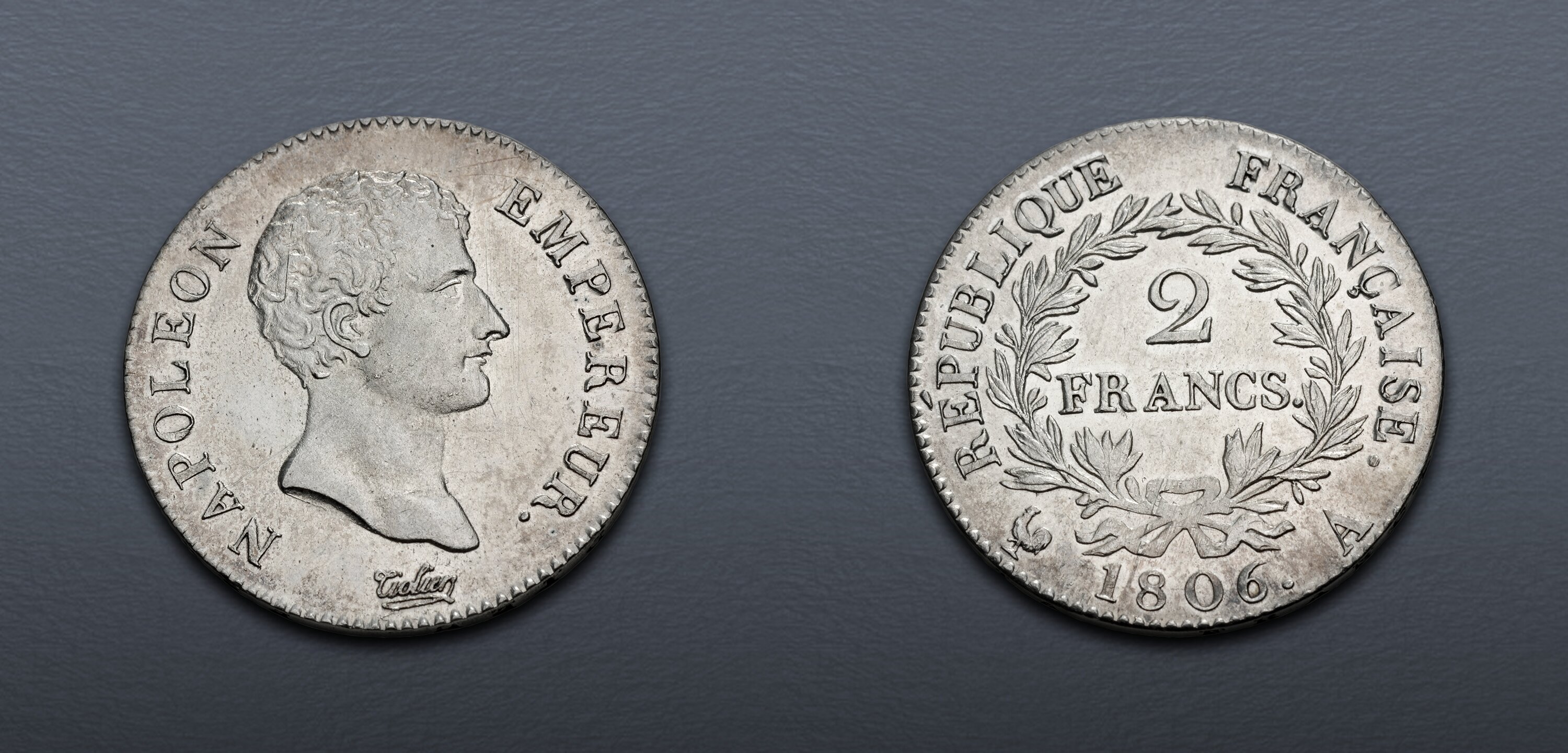 FRANCE, First Empire. Napoléon I. 1804-1814. AR 2 Francs (27mm, 10.08 g ...
