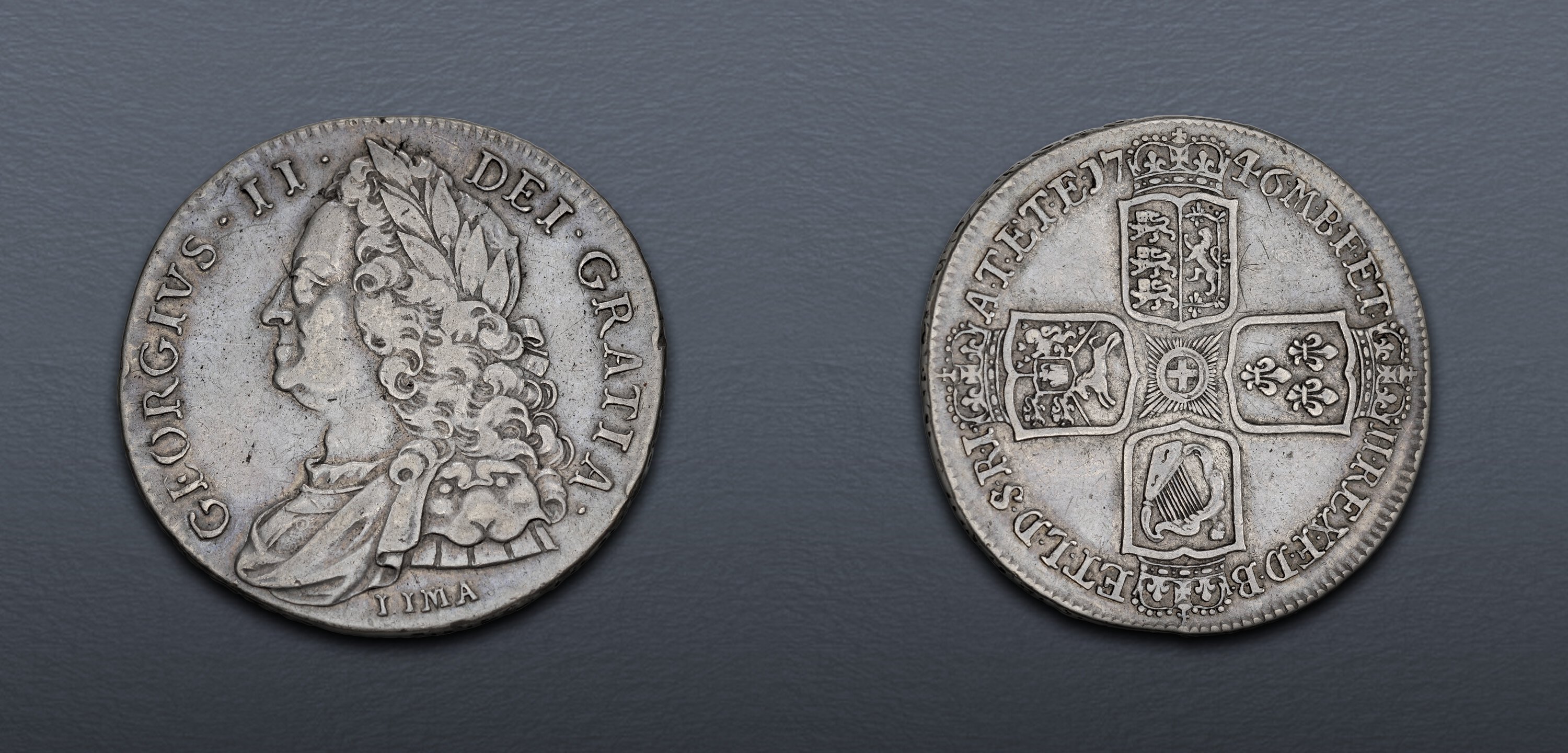 HANOVER. George II. 1727-1760. AR Crown. Dated 1746 LIMA and RY D. NONO ...