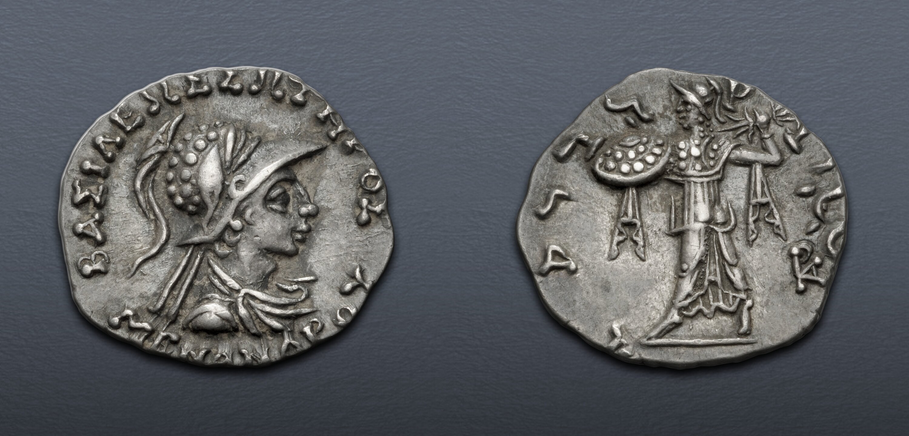 BAKTRIA, Indo-Greek Kingdom. Menander I Soter. Circa 155-130 BC. AR ...
