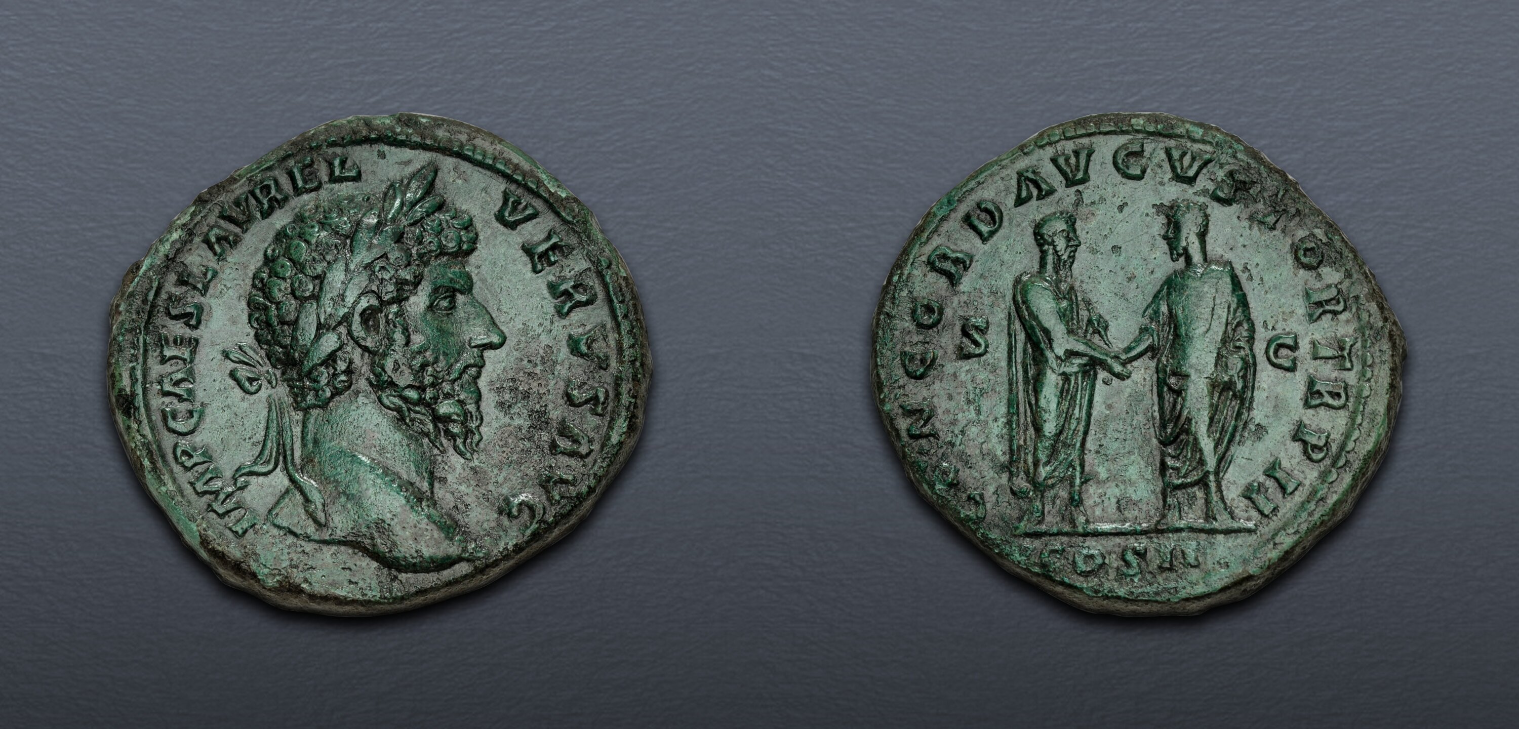 Lucius Verus. AD 161-169. Æ Sestertius (33mm, 25.31 g, 11h). Rome mint ...