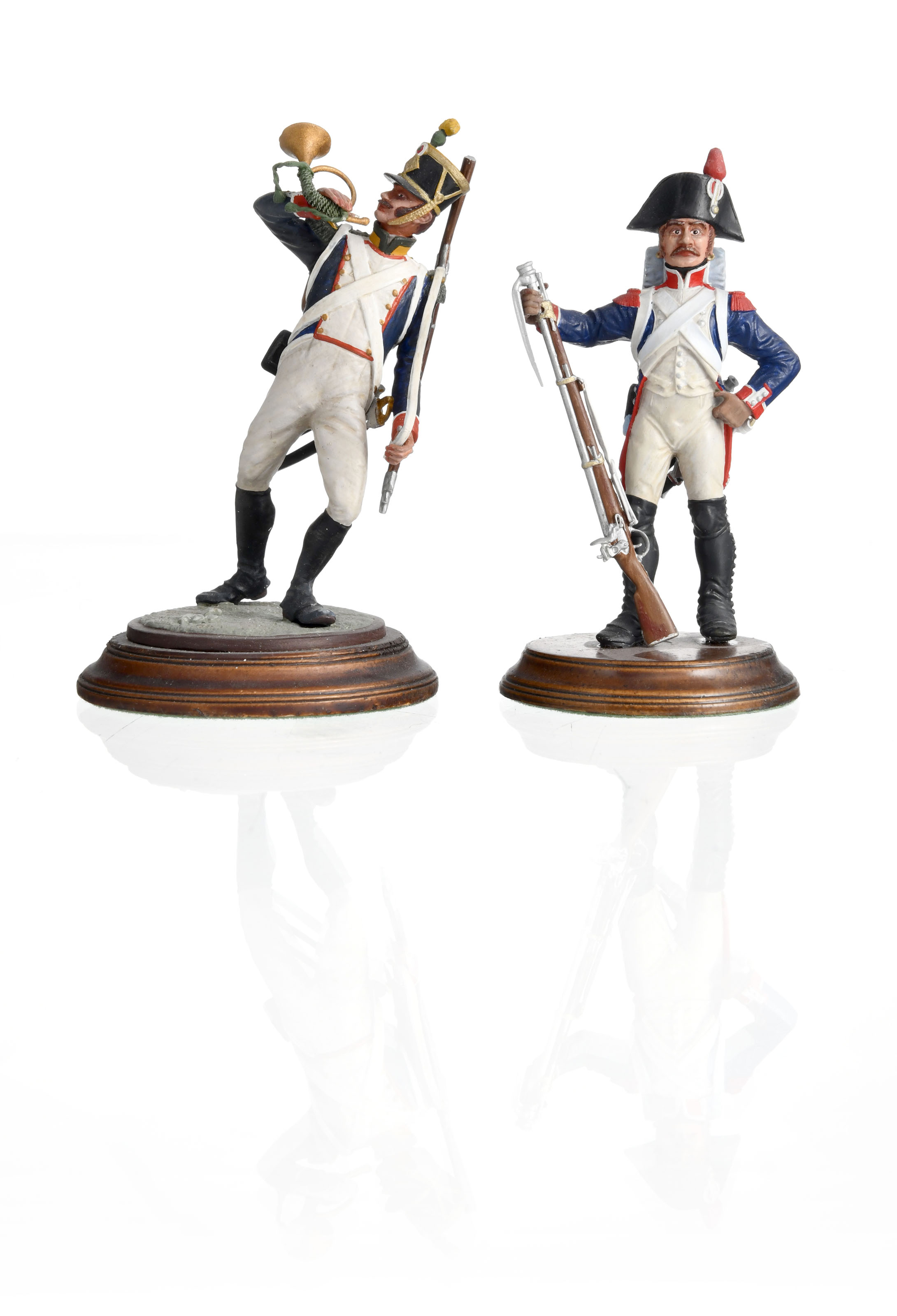 Clairon et soldat d'infanterie de ligne, 2 figurines en plomb/étain | Barnebys