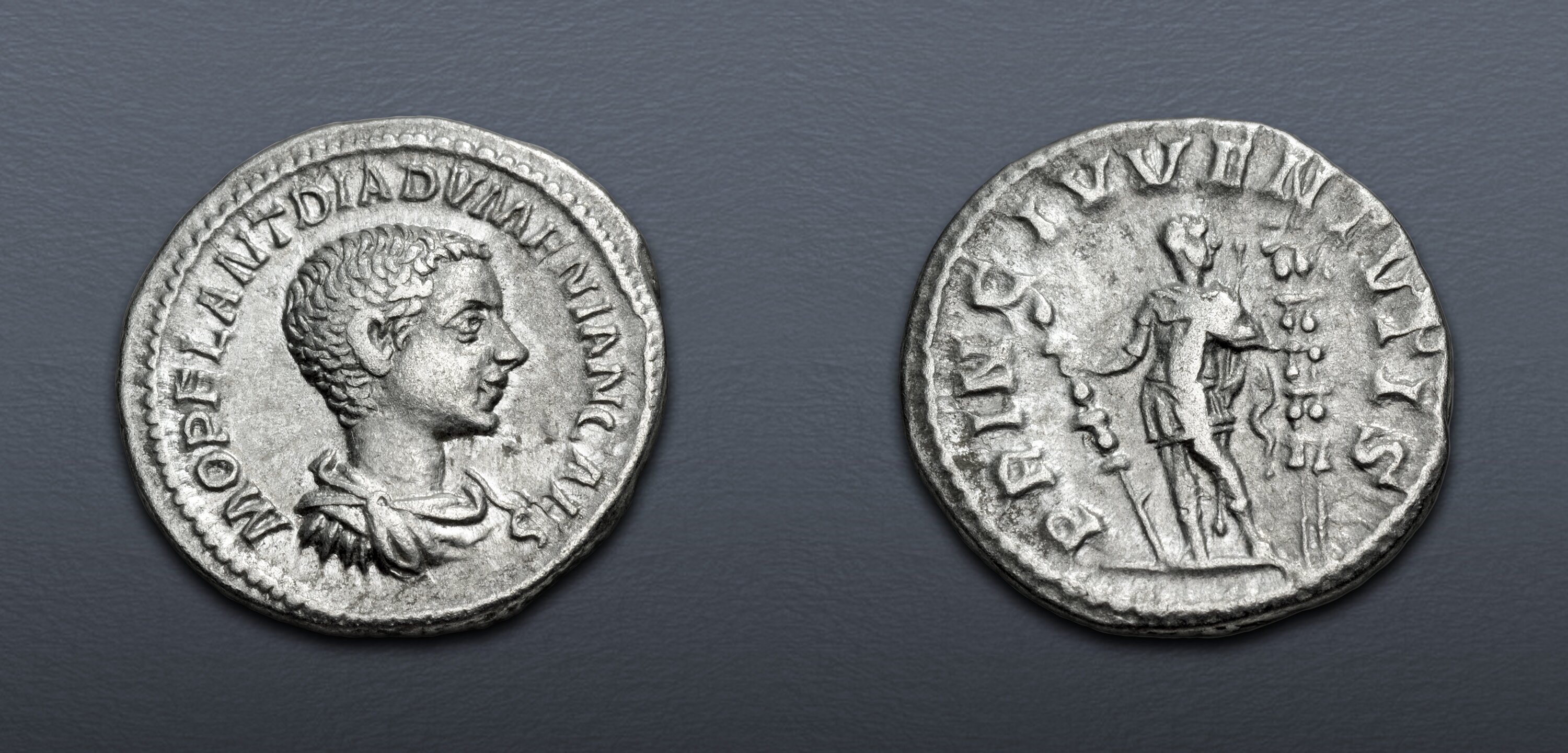 Diadumenian. As Caesar, AD 217-218. AR Denarius (19mm, 3.21 g, 6h ...