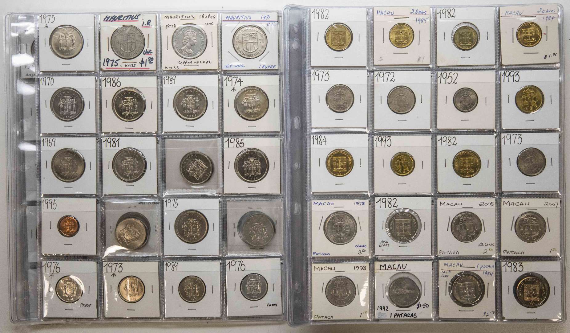 World Coins in annotated 2x2s on plastic pages, high grade base metal ...