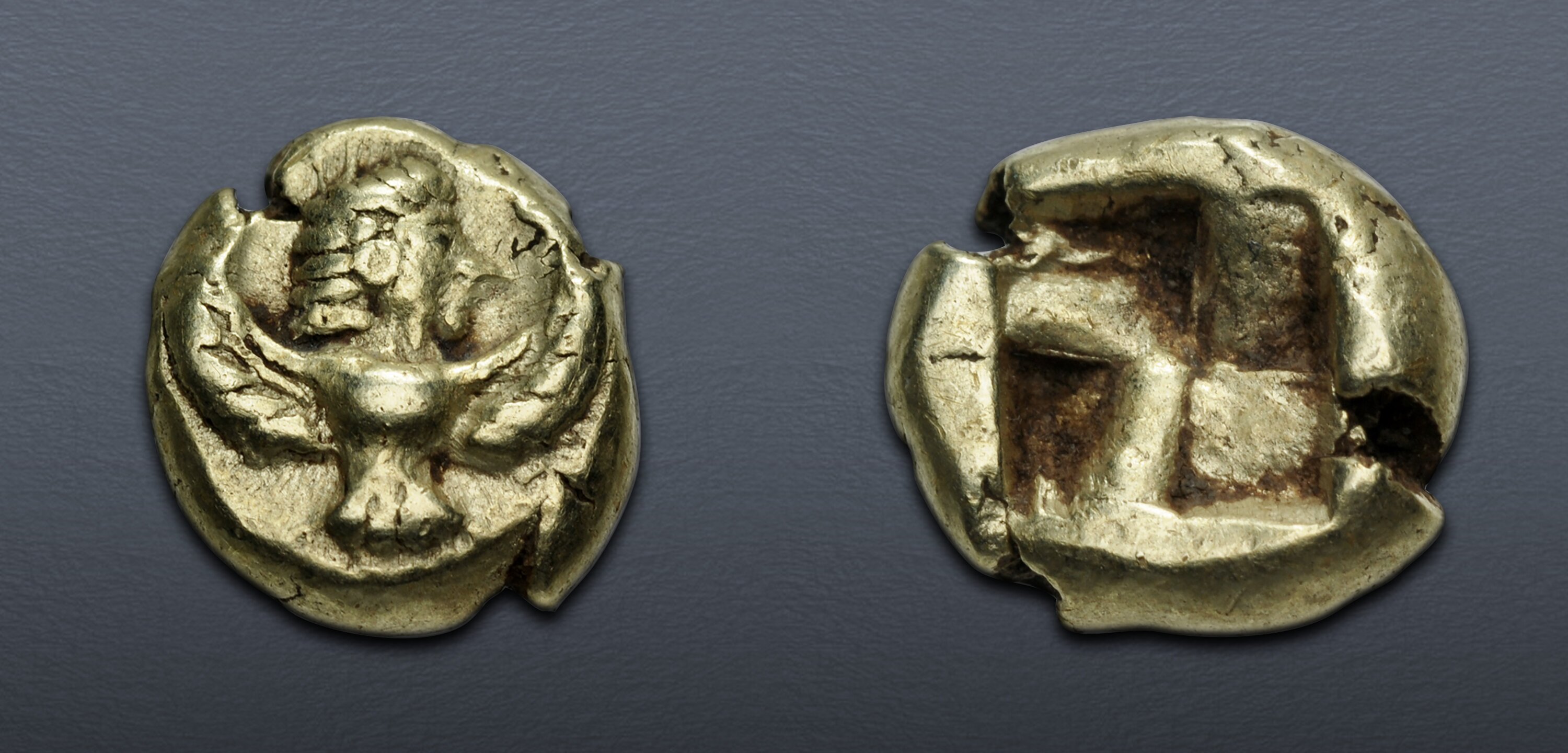 IONIA, Uncertain. Circa 600-550 BC. EL Hekte – Sixth Stater (9.5mm, 2. ...