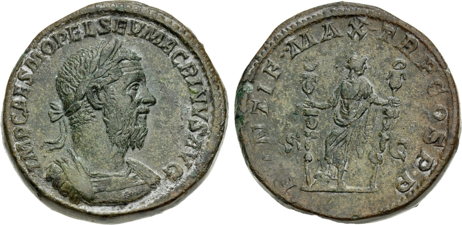 ROMAN IMPERIAL. Macrinus. AD 217-218. Æ Sestertius (30mm, 23.36 g, 12h ...