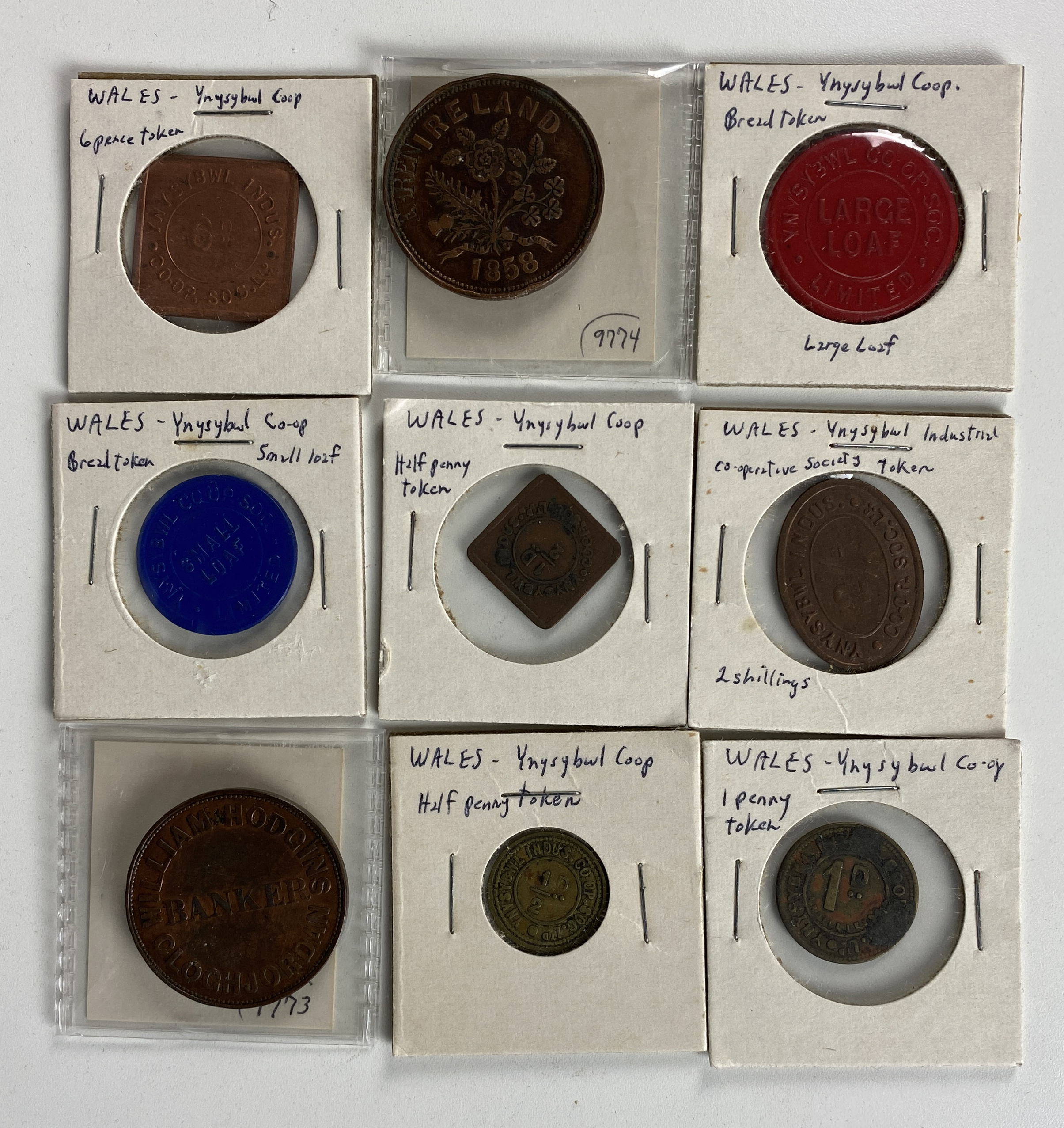 BRITISH. Modern. Lot of nine (9) CU Tokens. | Classical Numismatic Group