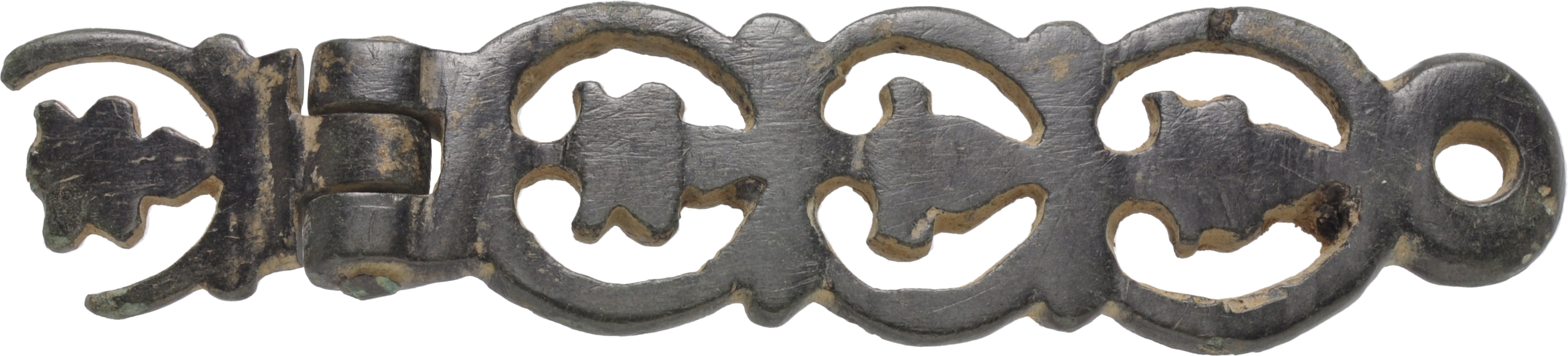 Hinged bronze buckle fragment. Roman, circa 2nd-3rd centuries AD ...