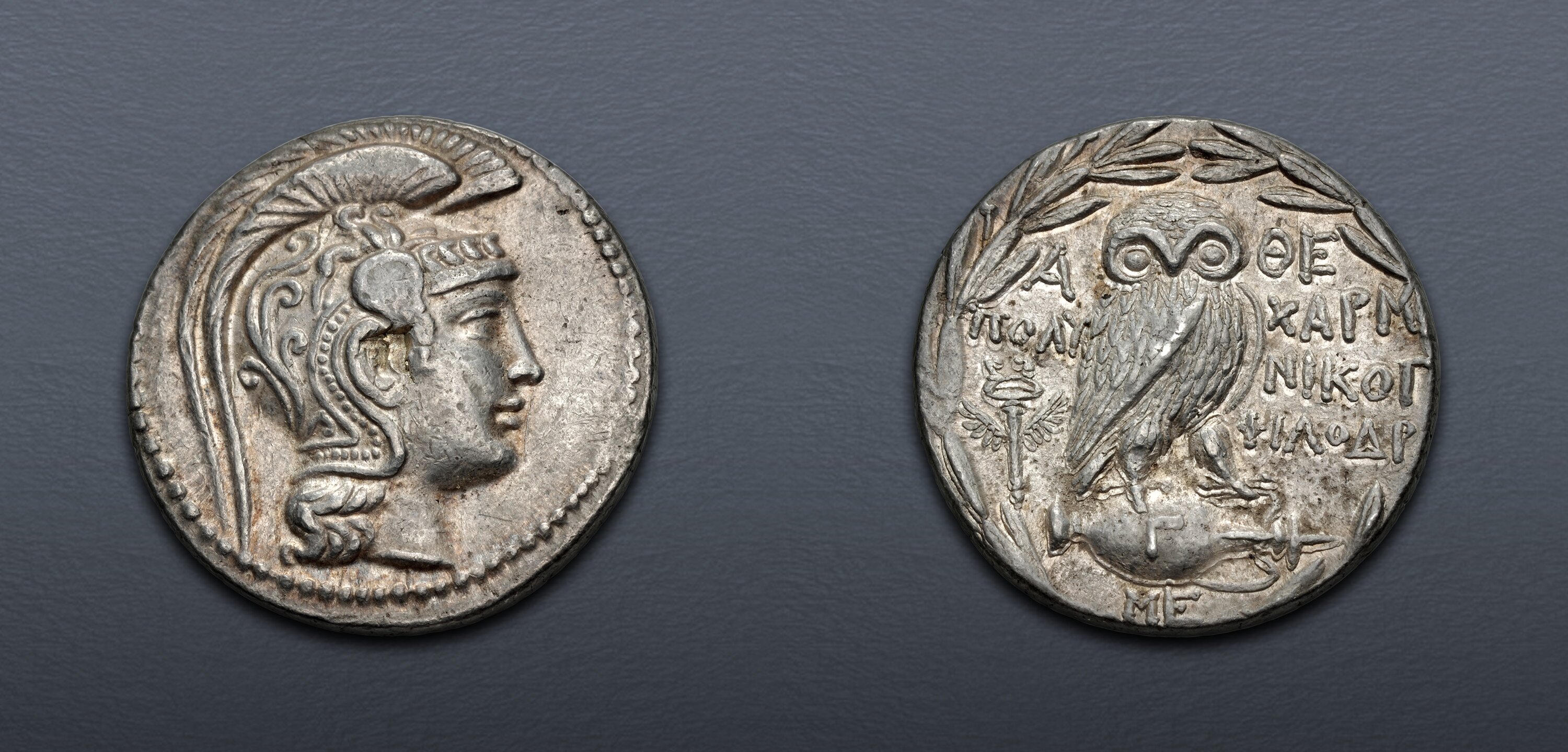 ATTICA, Athens. Circa 165-42 BC. AR Tetradrachm (29mm, 16.96 g, 12h). New Style coinage ...
