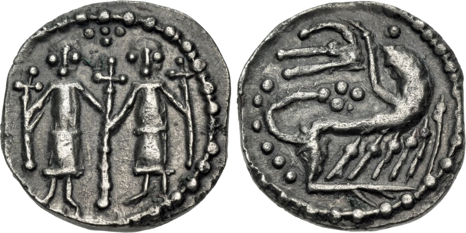 ANGLO-SAXON, Secondary Sceattas. Circa 710-730. AR Sceatt (12mm, 1.02 g ...