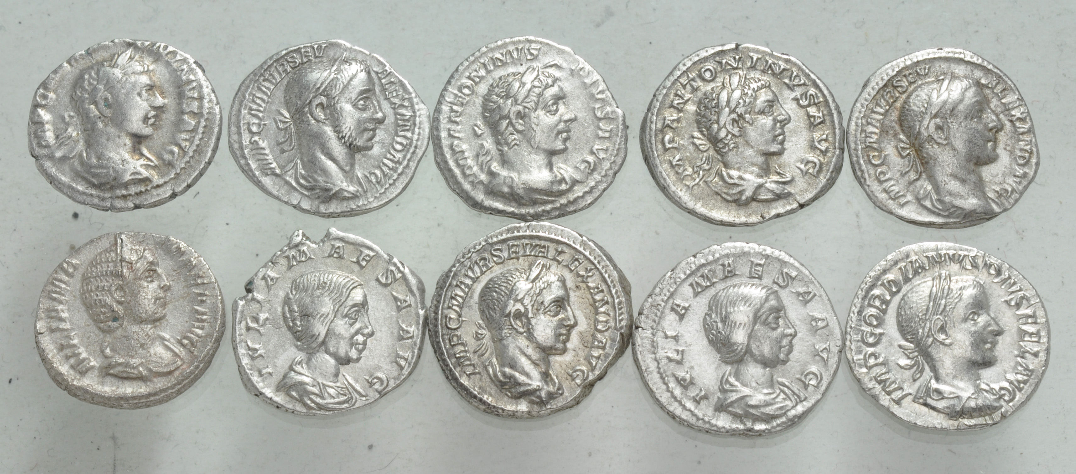 ROMAN. Imperial. Lot of ten (10) 3rd Century AR Denarii. | Classical ...