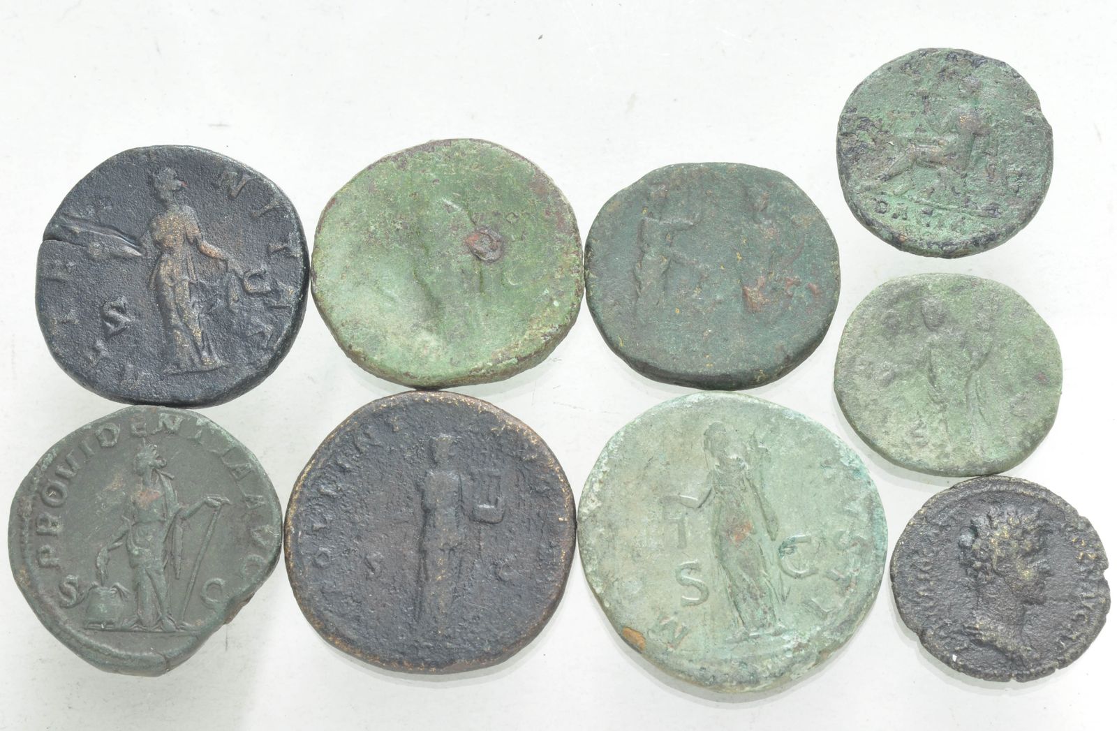 ROMAN. Imperial. Lot of nine (9) mostly Æ Sestertii and Æ Asses ...