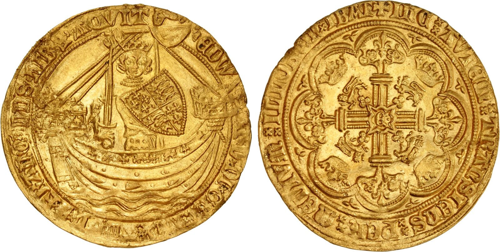 PLANTAGENET. Edward III. 1327-1377. AV Noble (35mm, 7.60 g, 10h ...
