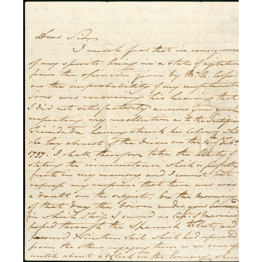 A letter in which Major General John Savage of the Royal Marines ...