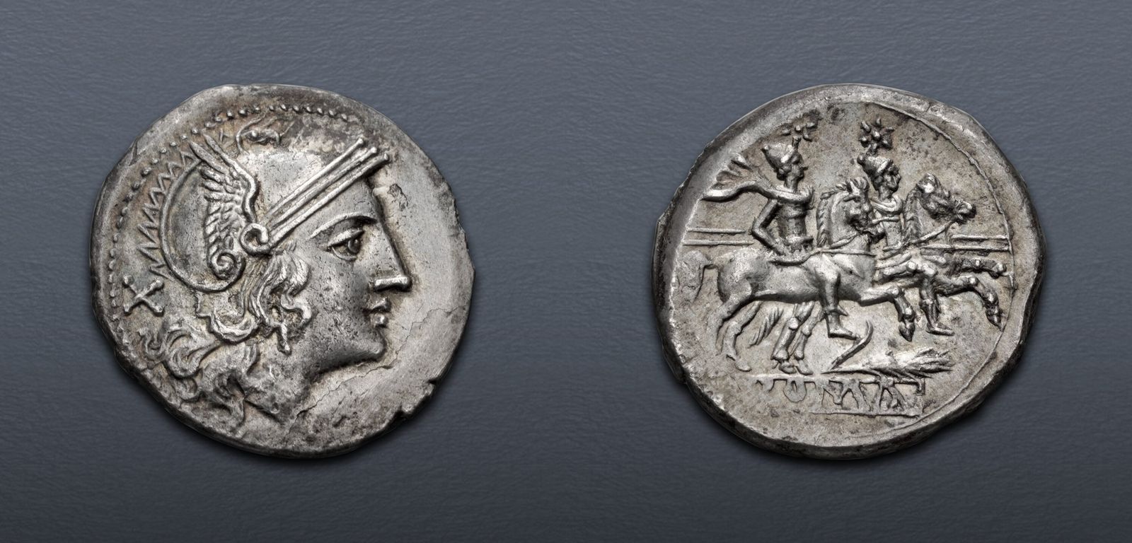 Anonymous. 211-210 BC. AR Denarius (19mm, 4.12 g, 11h). Grain ear ...
