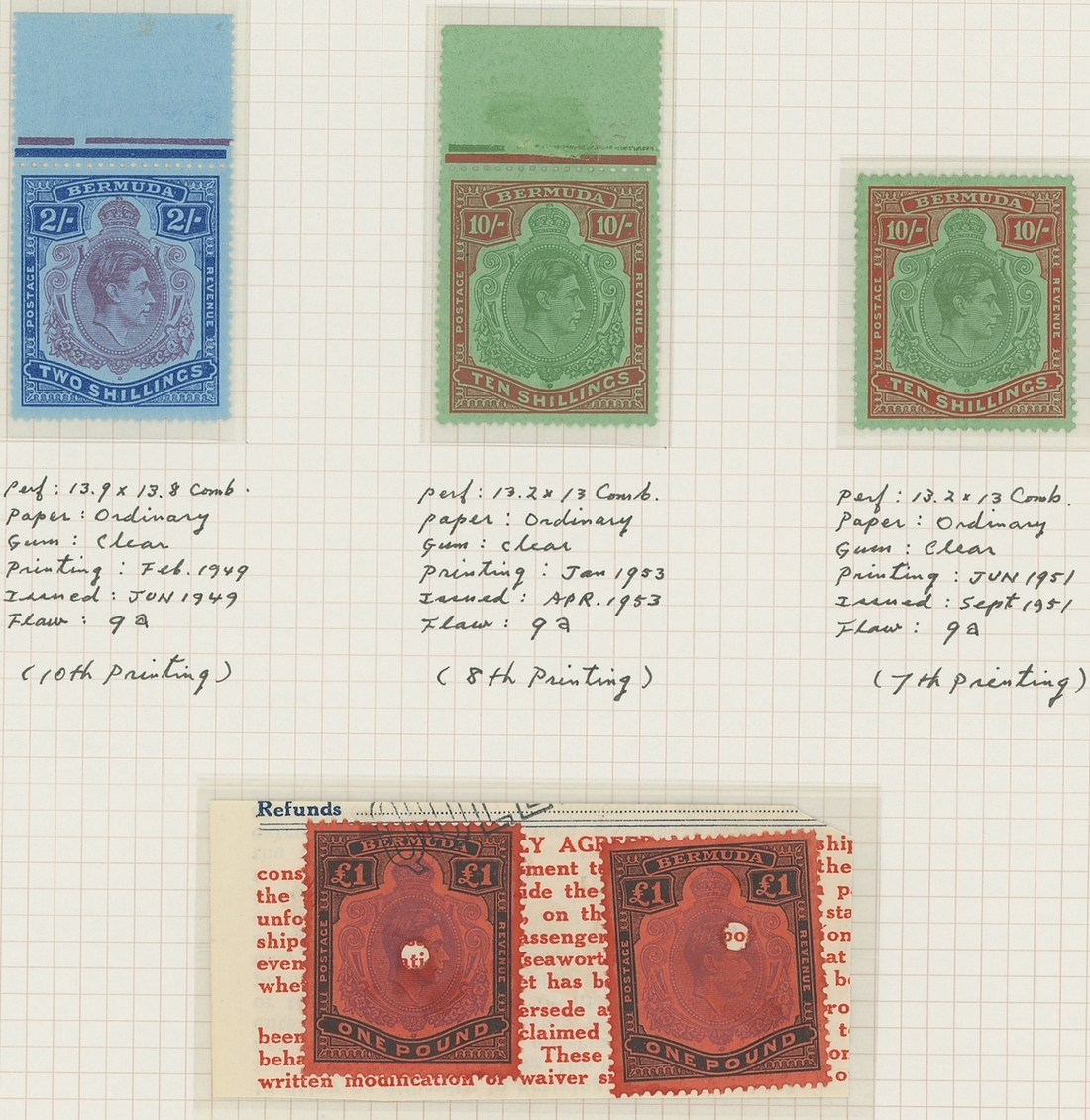 Bermuda 1938-53 Watermark Multiple Script CA A specialised Keyplate ...