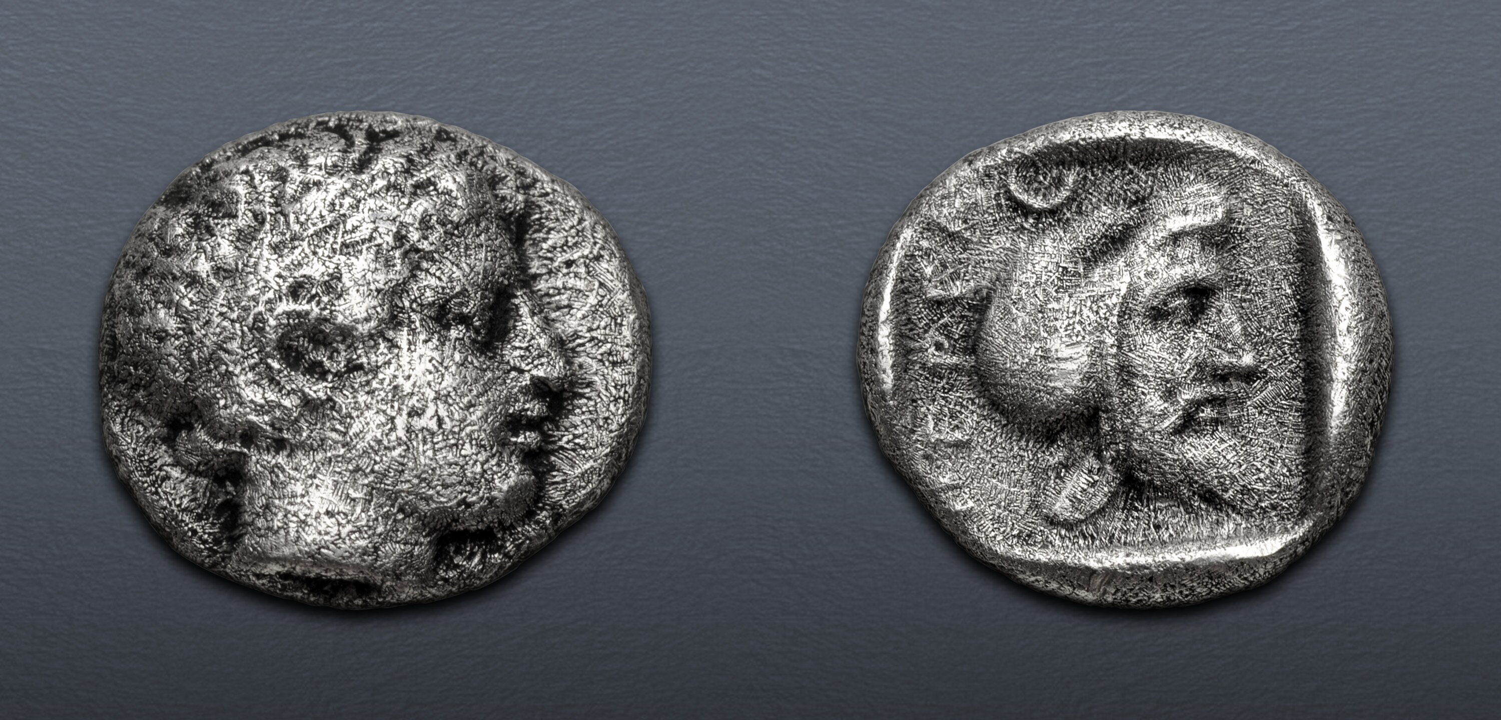 MYSIA, Pergamon. Circa 400 BC. AR Hemidrachm (11mm, 1.60 g, 12h). Chian ...